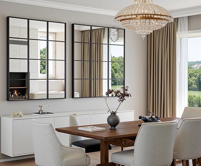 Amazon.com: Dewfig Rectangle Window Mirror Wall Mounted, 30"x47"in ...