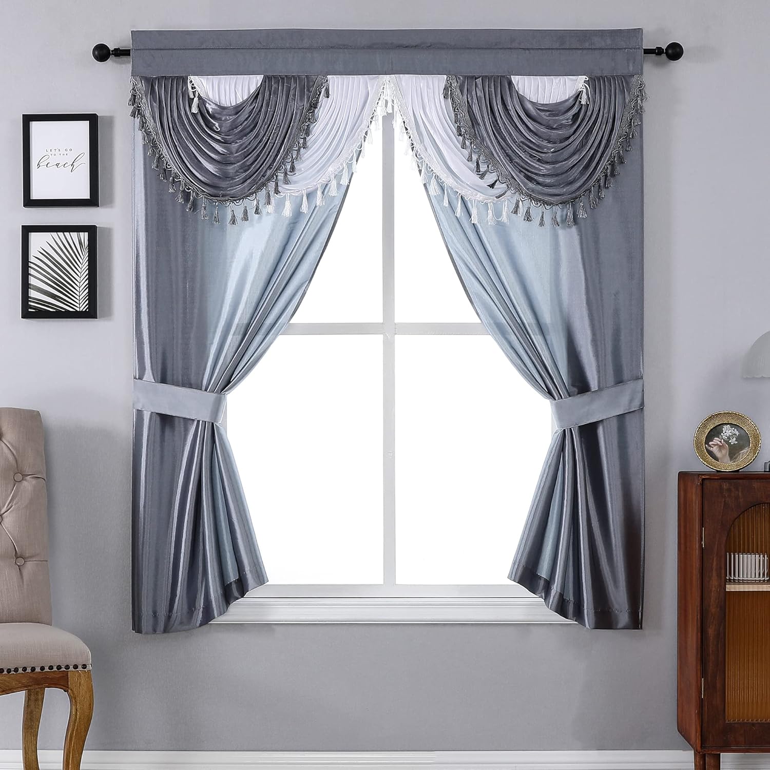 Amazon.com: Regal Home Collections Amore 5-Piece Window Curtain Set ...