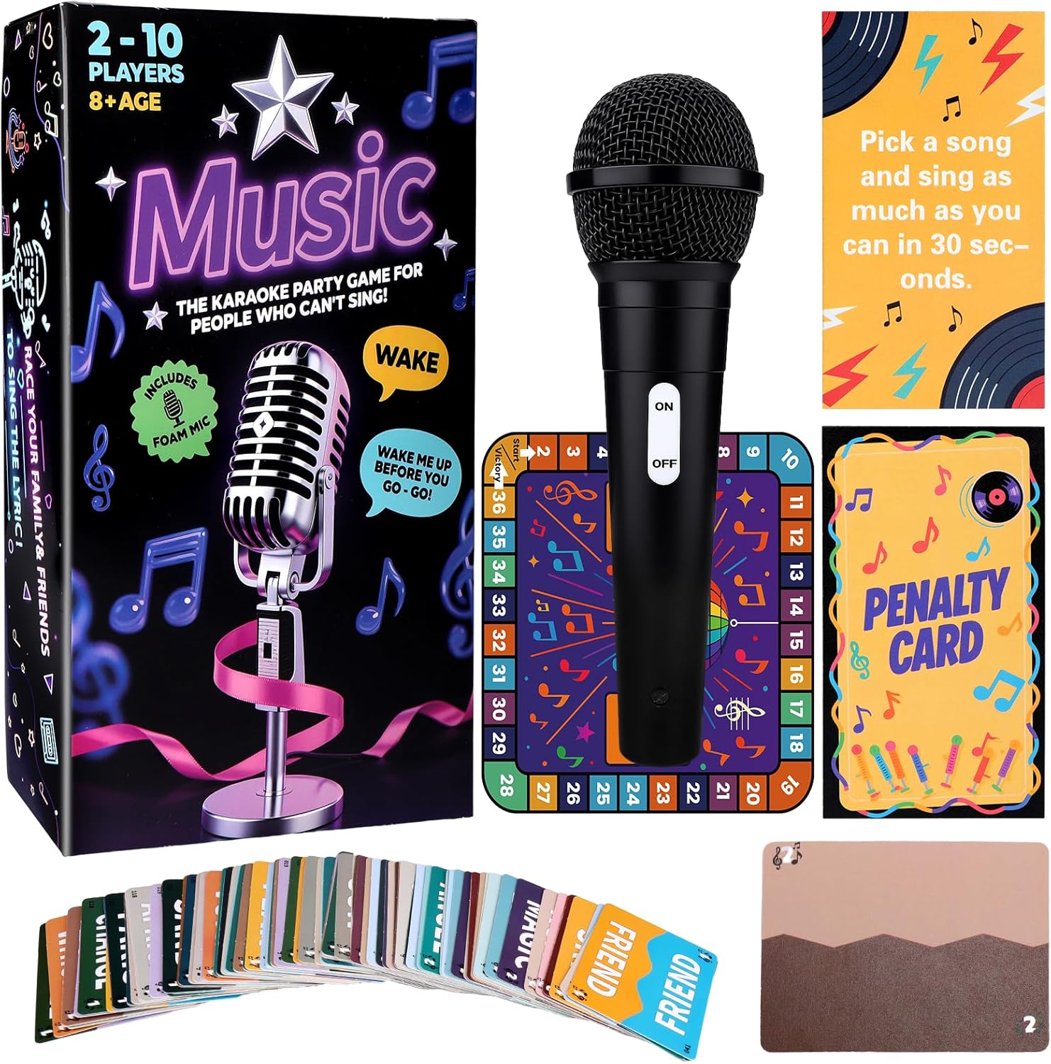 Amazon.com: Music Grab The Games, Family Karaoke Board Game 2-10 ...
