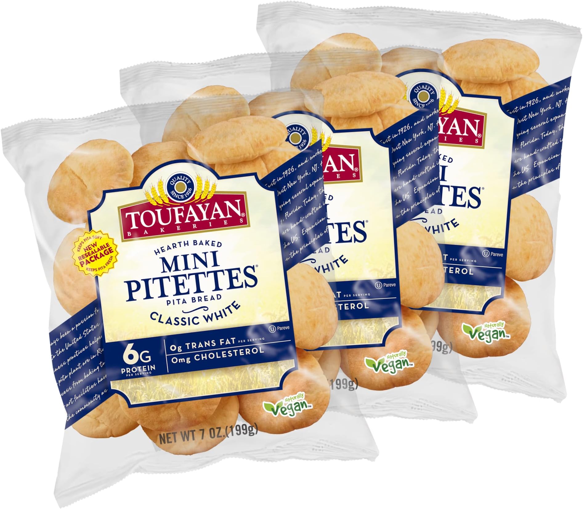 Amazon.com: Toufayan Classic White Mini Pitettes | Bite Size Pita Bread ...