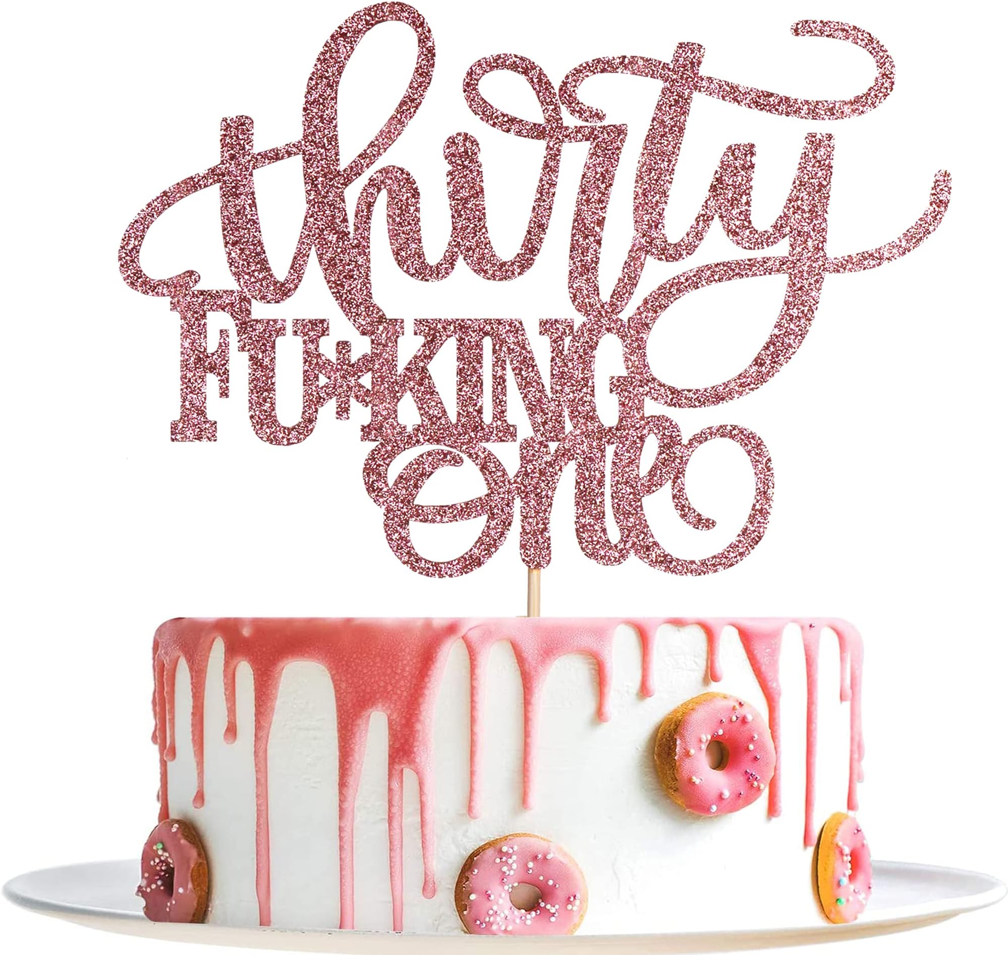 Amazon.com: Artczlay thirty-one birthday happy Rose gold glitter cake ...