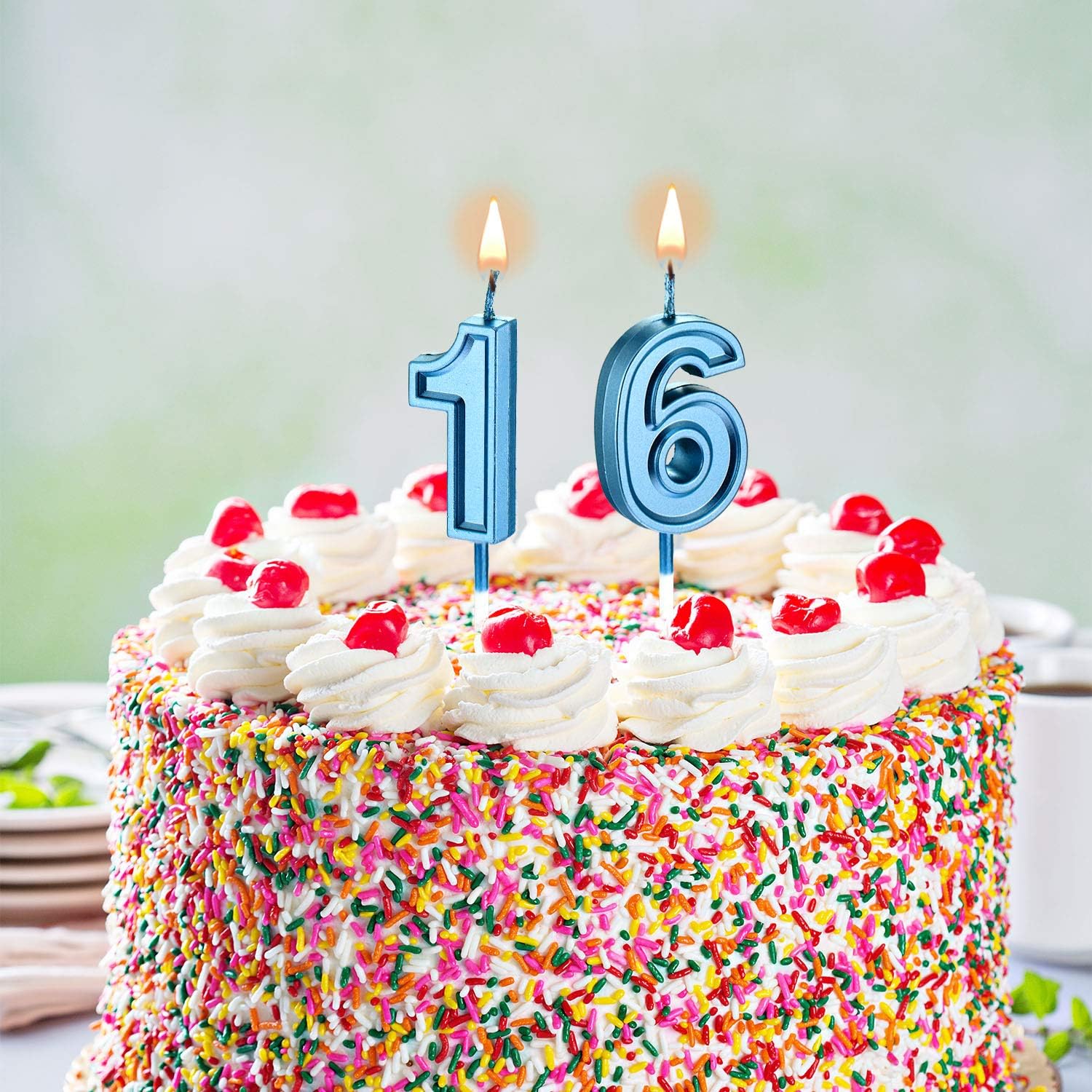 16th Birthday Candles Cake Number Candles Happy Birthday Cake Topper ...