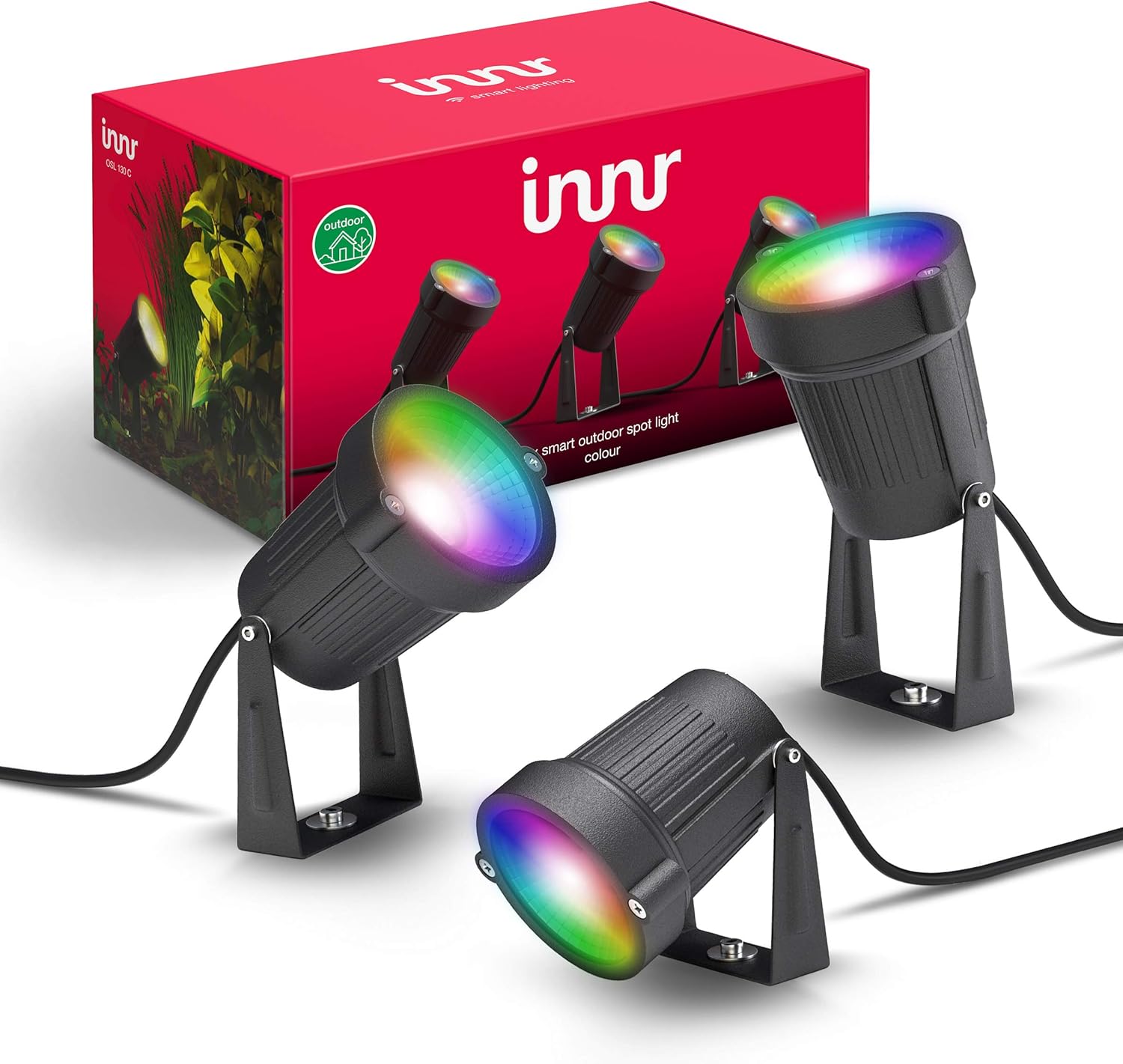 Innr Smart Outdoor Spot Light Set, Works with Philips Hue, Alexa, Hey ...