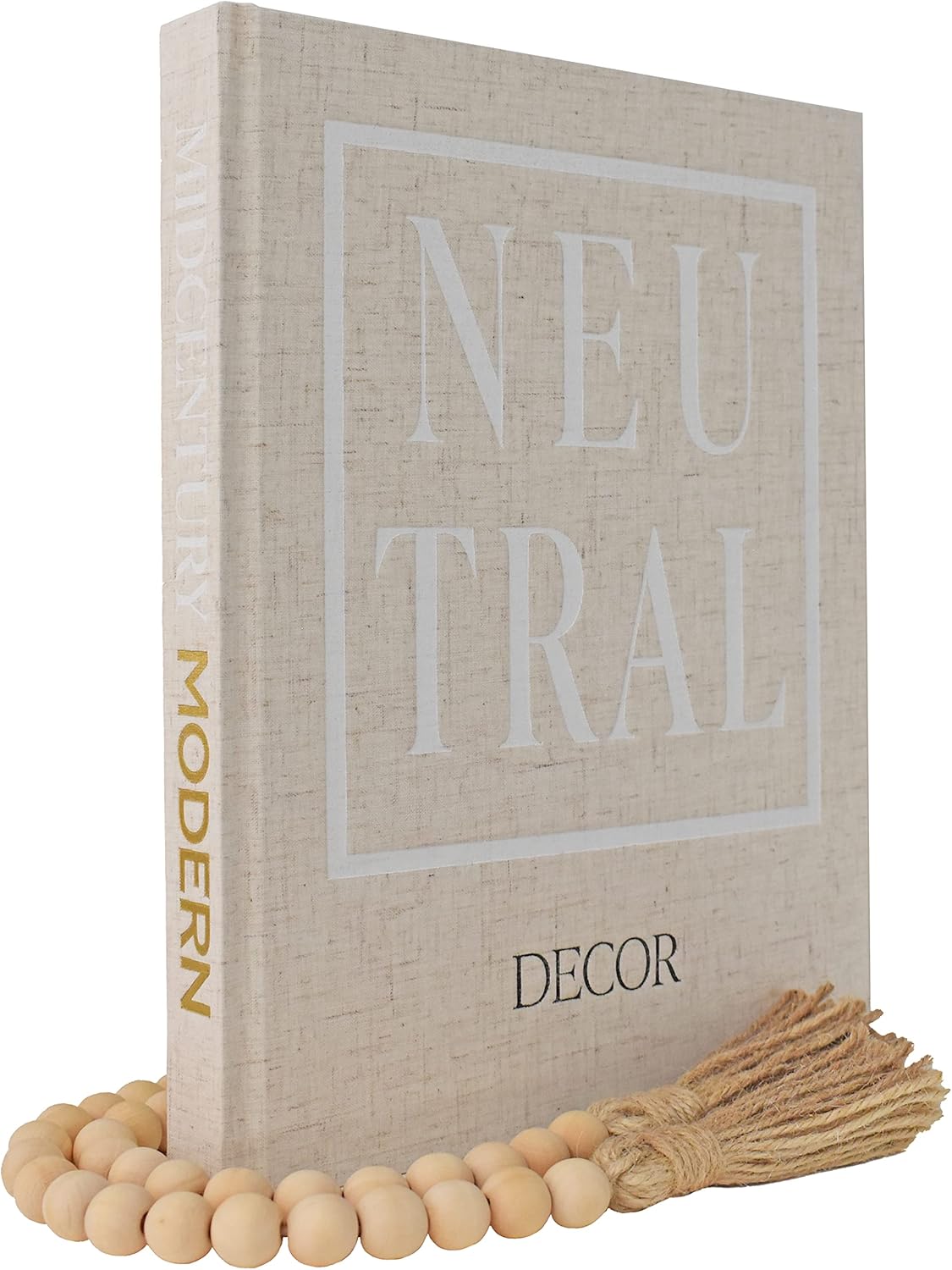 Amazon.com: Kigan Home Linen Decorative Book - Real Hardcover Neutral ...