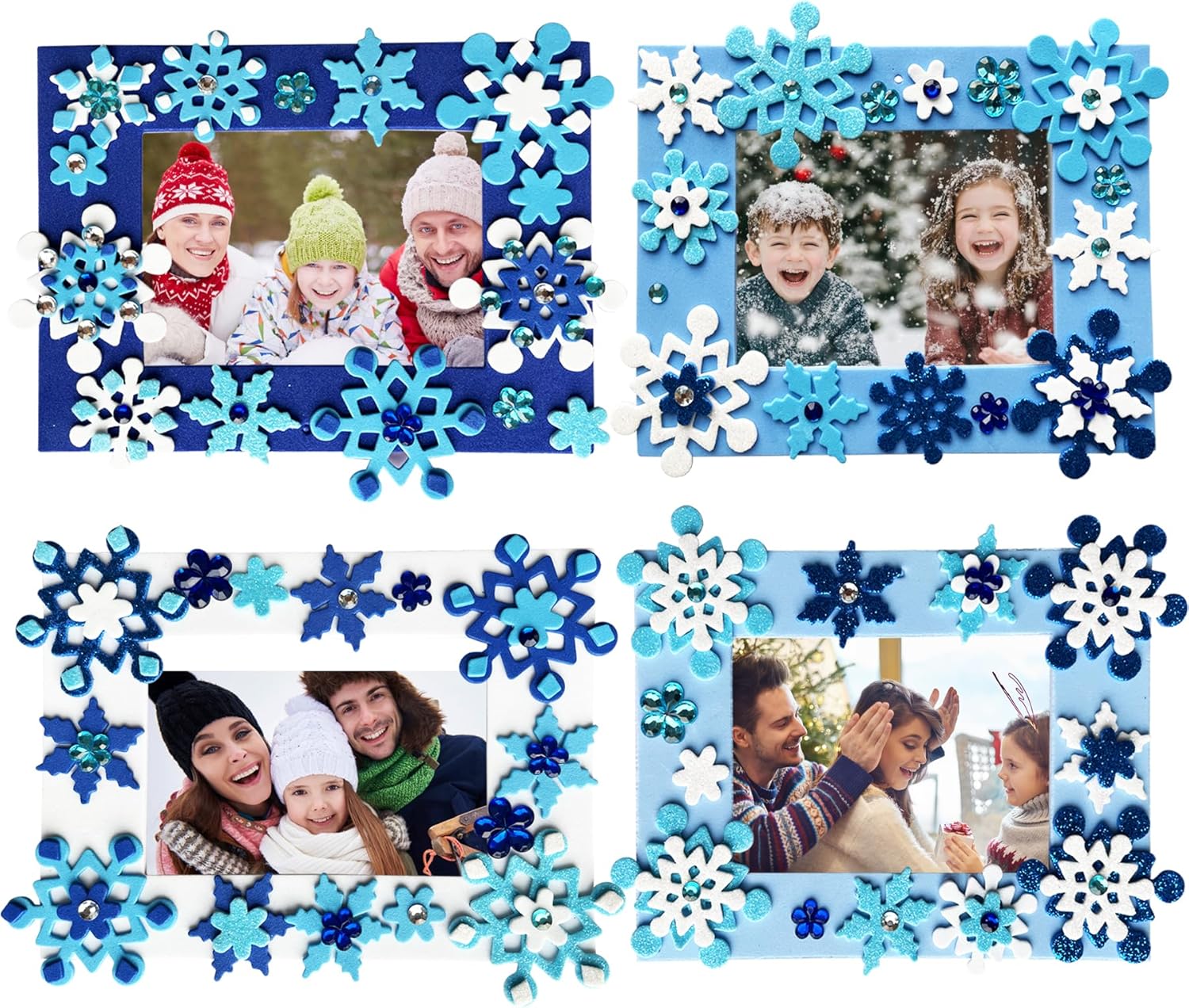 Amazon.com - MLOLM 24 Pack Winter Snowflake Picture Frames Craft Kits ...