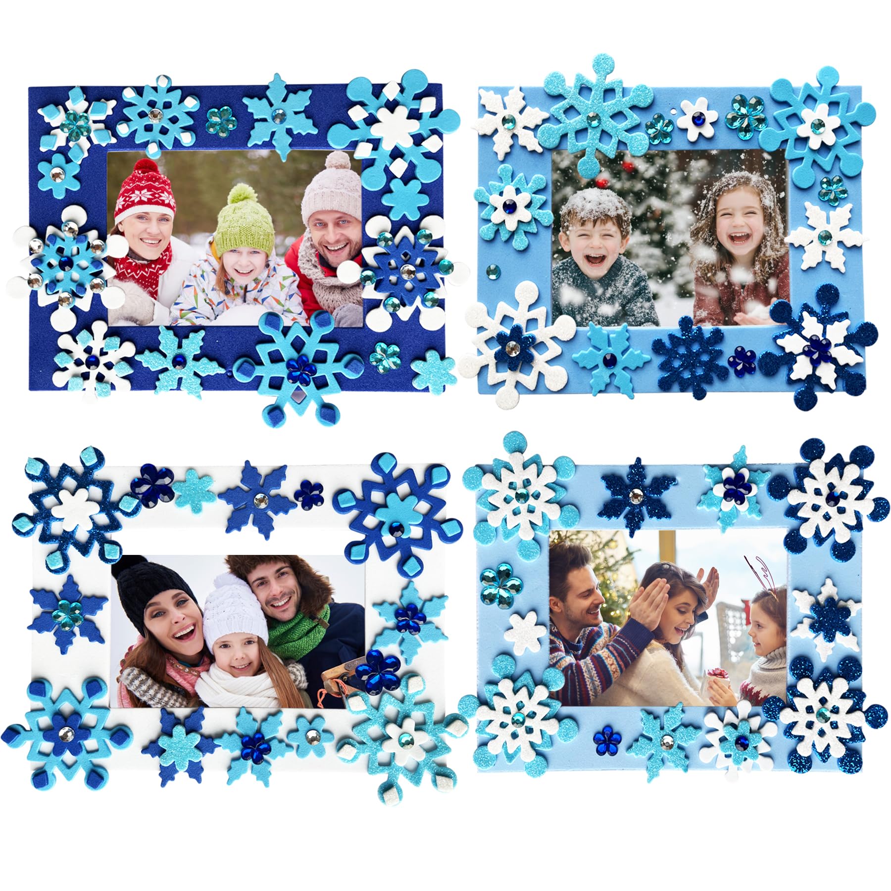 Amazon.com - 24 Pack Winter Picture Frames Craft Kits, Winter Snowflake ...