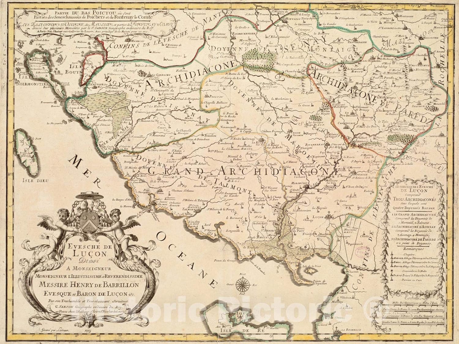 Amazon.com: Historical Map, 1705 Evesche de Lucon : Dedie a Monseigneur ...