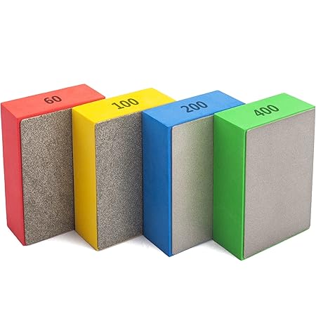BSRTTOOL Diamond Hand Polishing Pads 400 Grit Sanding Blocks Foam ...