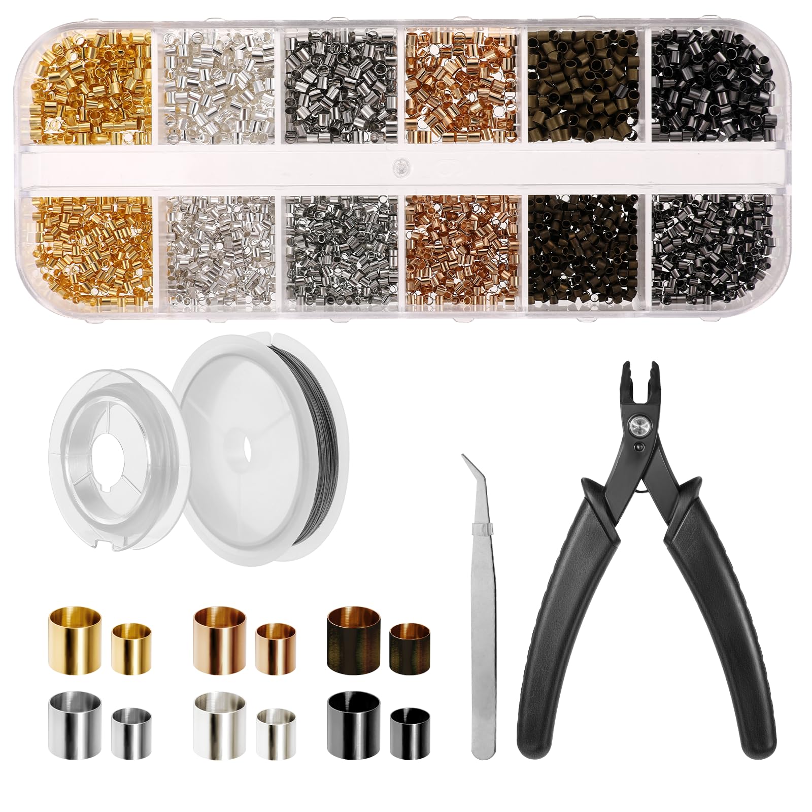 Amazon.com: 2700 Pieces Crimping Beads for Jewelry Making, Jewelry ...