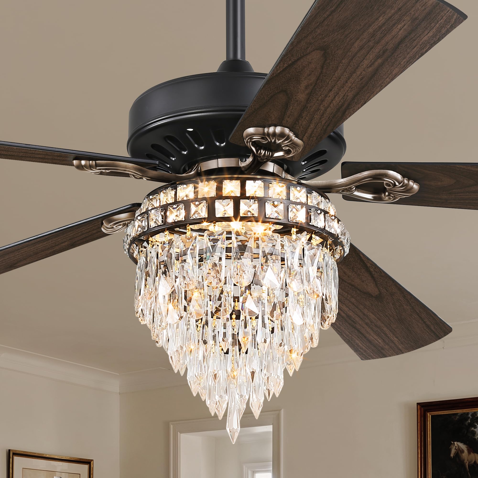 Snapklik.com : Fanbulous 60 Inch Farmhouse Fandelier Ceiling Fans