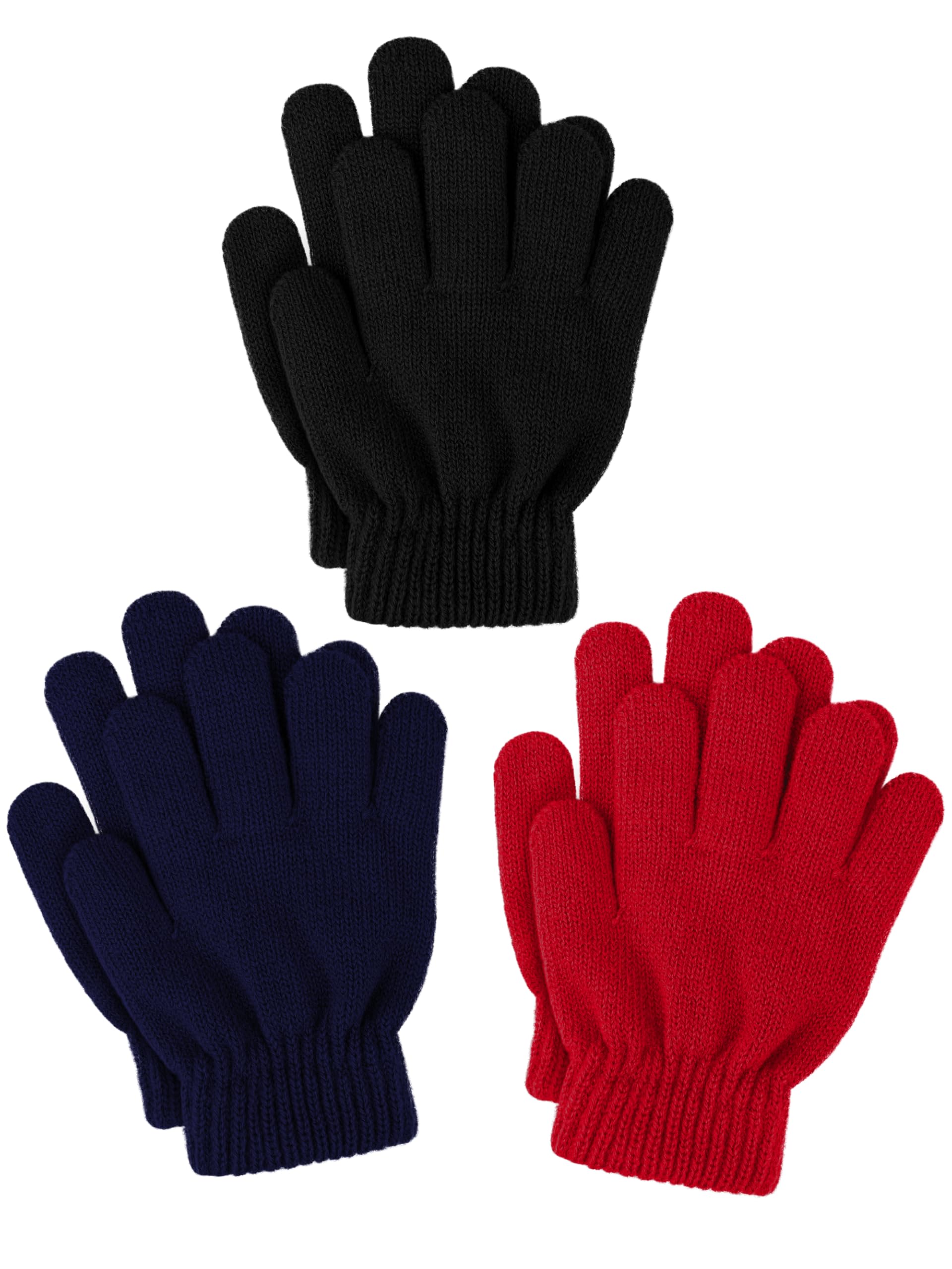 Snapklik.com : 3 Pairs Kids Gloves Winter Gloves Thick Cashmere Magic ...