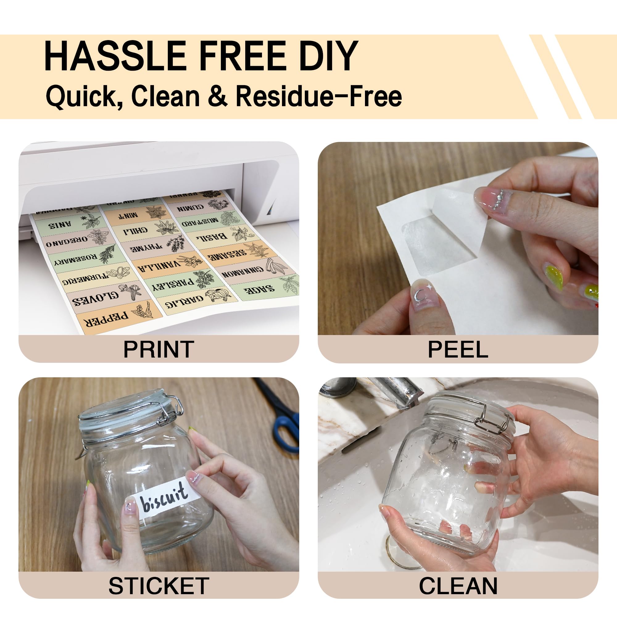 Snapklik.com : Dissolvable Food Labels Printable,1" X 2-5/8 ...