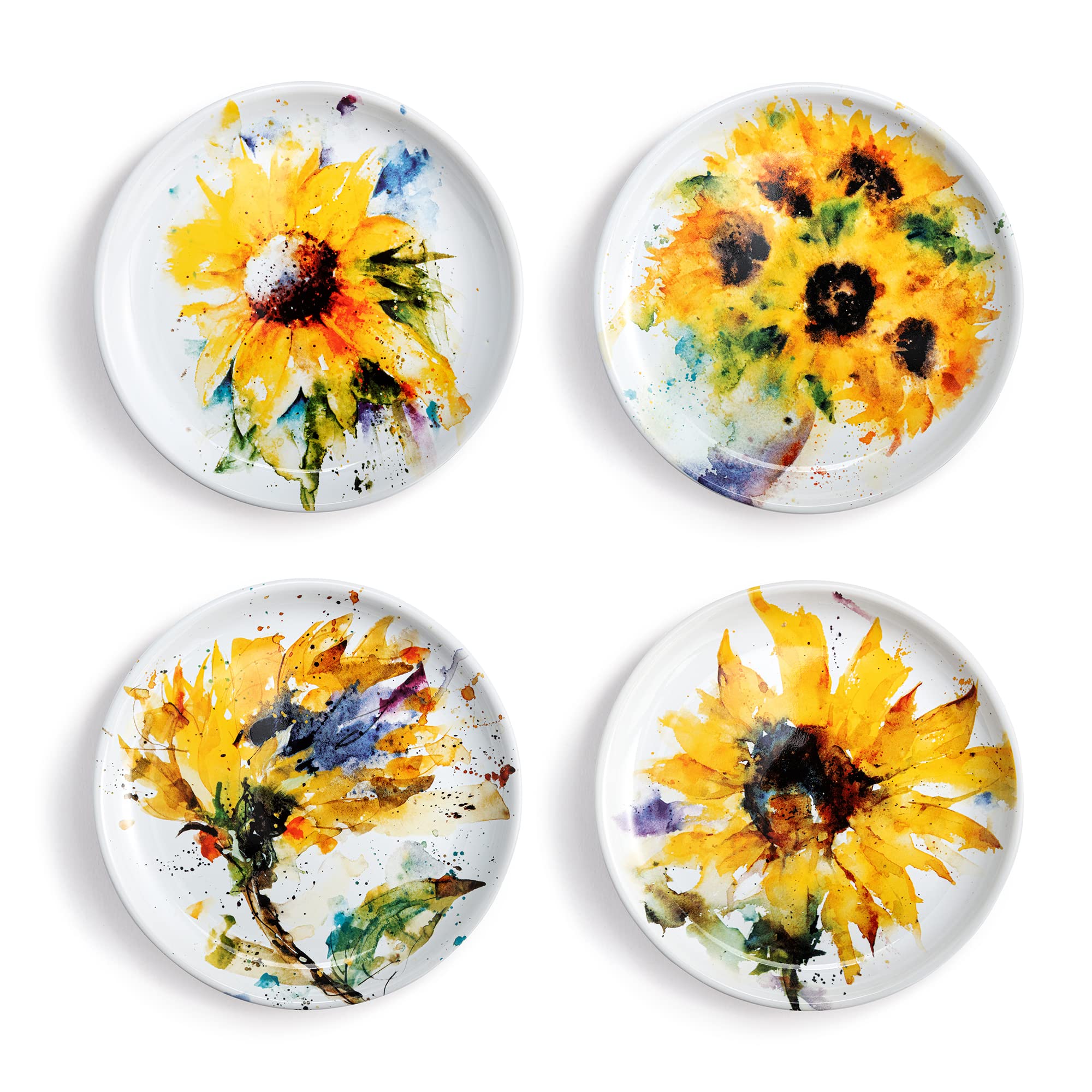 Amazon.com: DEMDACO Watercolor Yellow Sunflowers 6.5 inch Stoneware ...