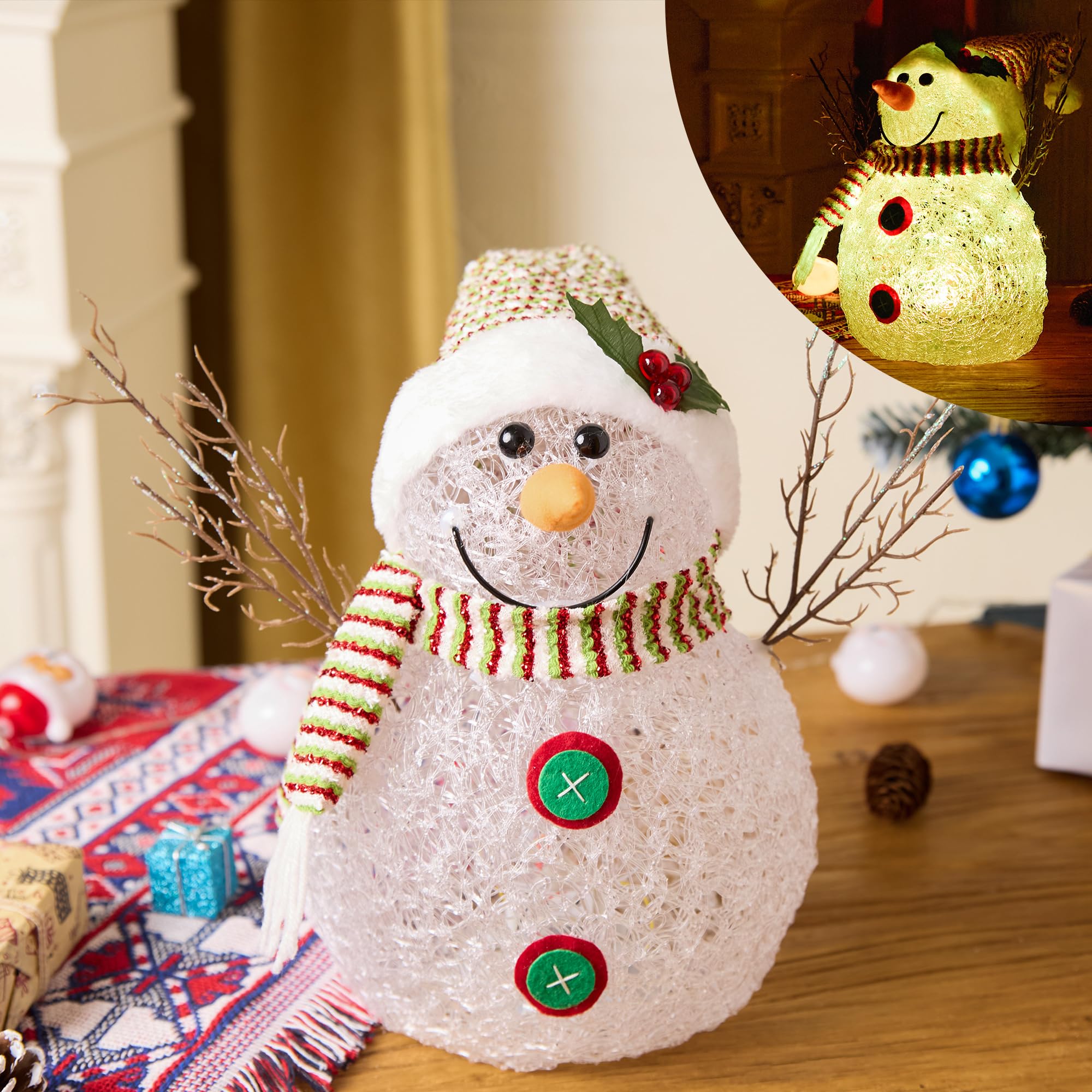 Amazon.com: Entehaus Christmas Acrylic Snowman Decorations - 13.7 Inch ...