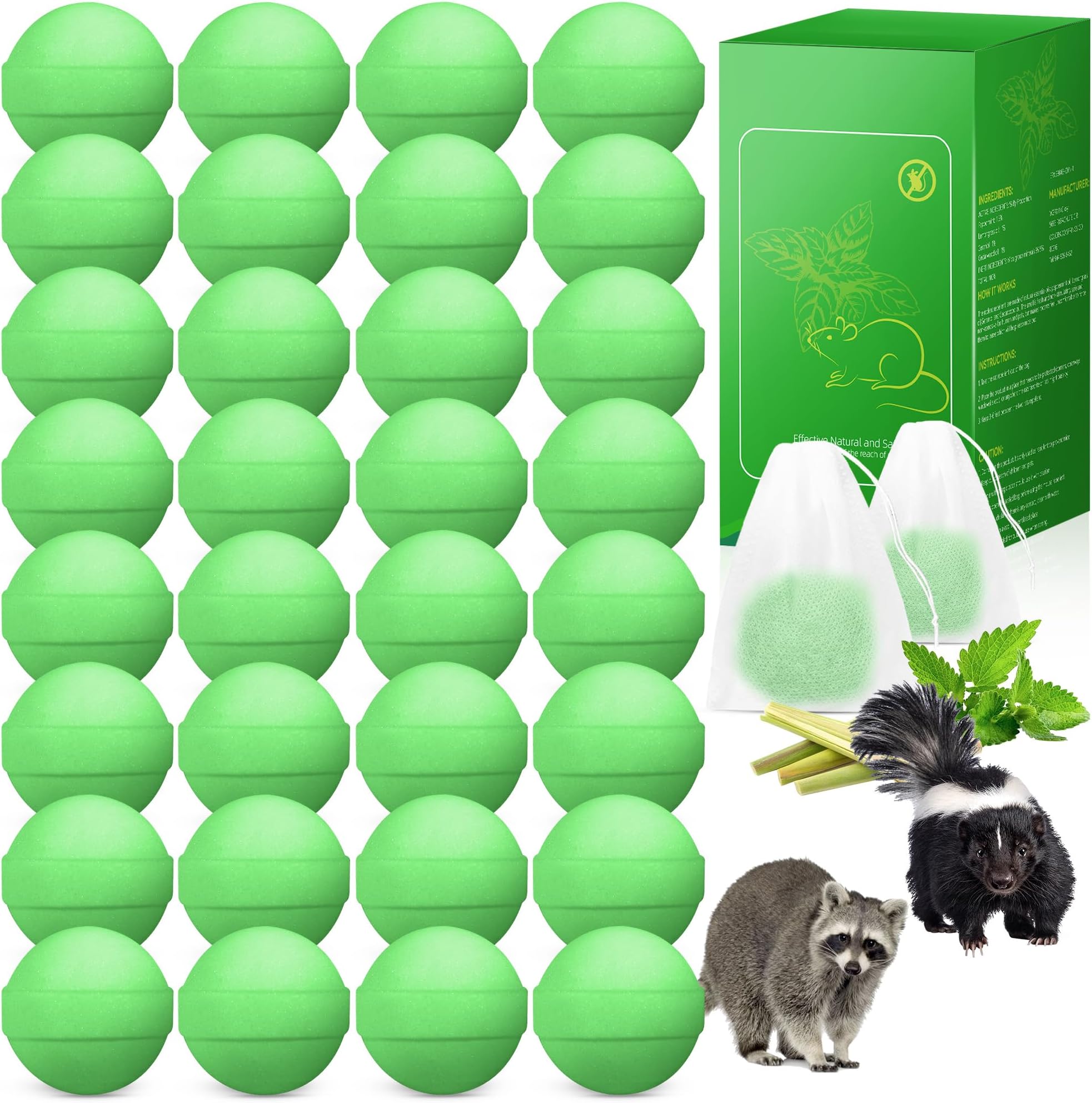Amazon.com: 36 Pack Powerful Peppermint Oil to Repel Skunk, Natural ...