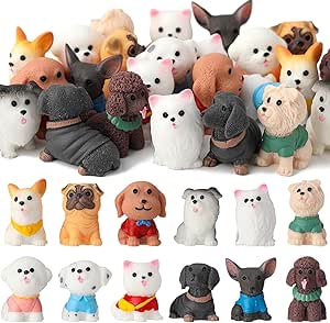 Amazon.com: GGSTDDUP Mini Dog Figurines Set - 24 Cute Small & Tiny ...