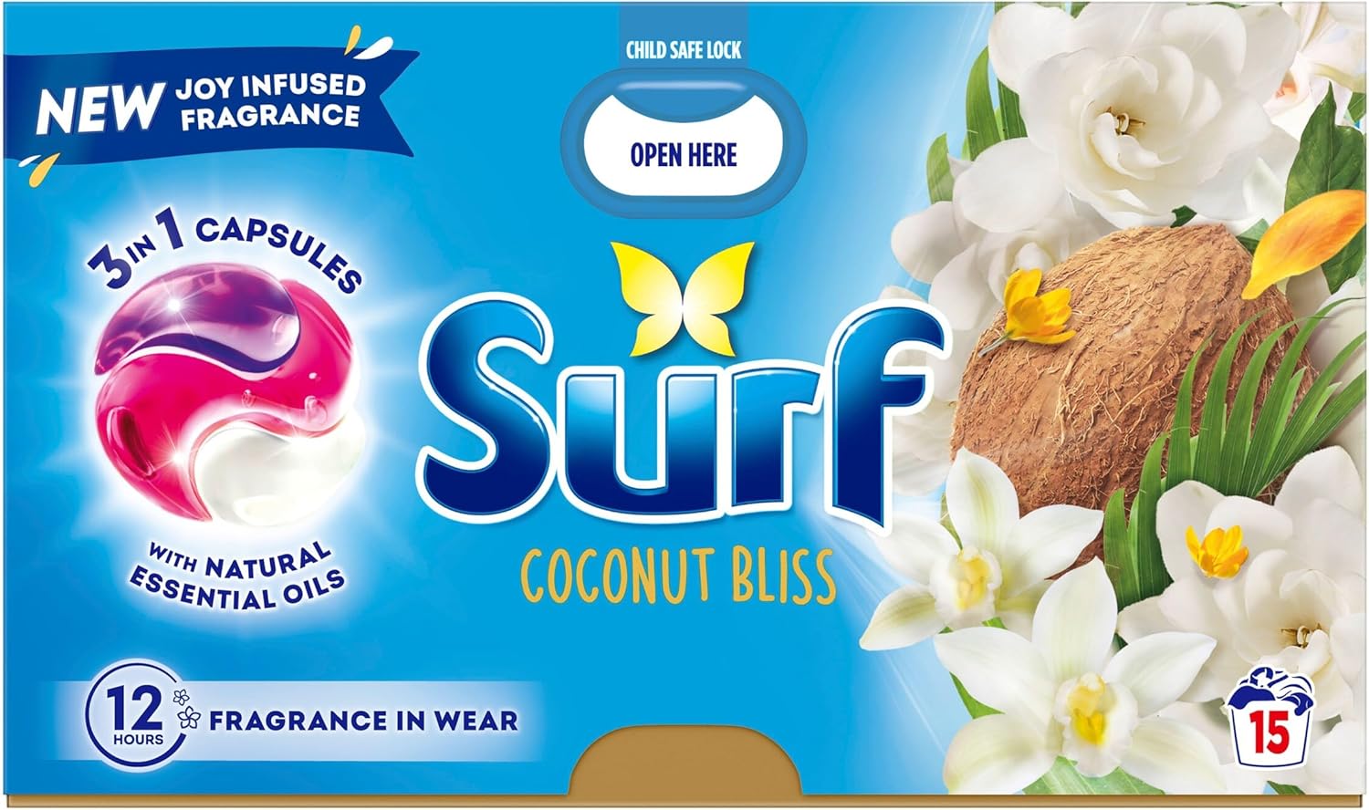 Amazon.com: Surf Laundry Washing Detergent Capsules Coconut Bliss 15 ...