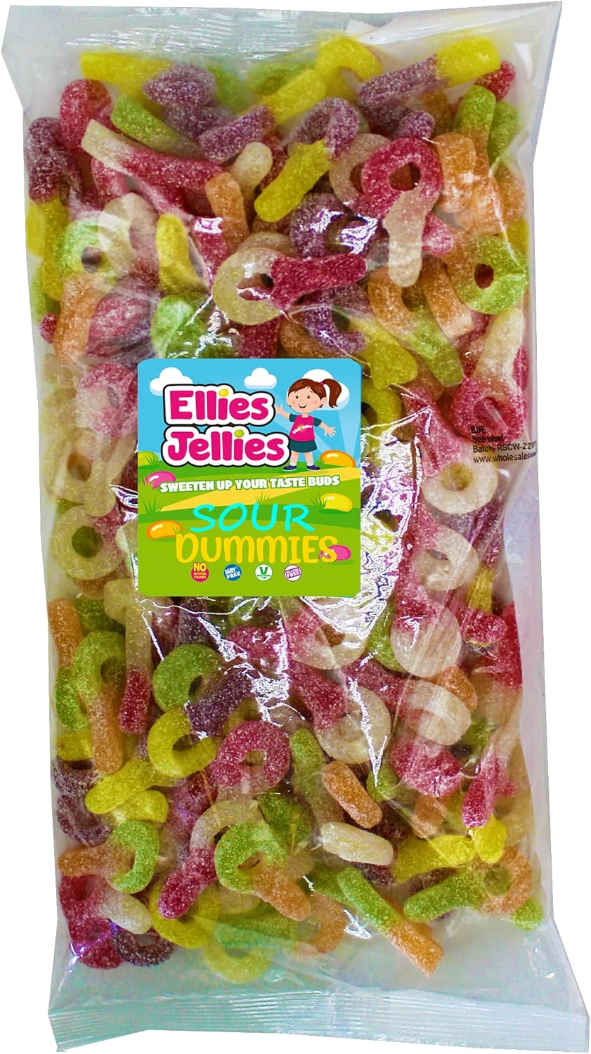 Ellies Jellies, Sour Dummies, 1kg Bag, Gums, Fruit Flavour, Multi ...