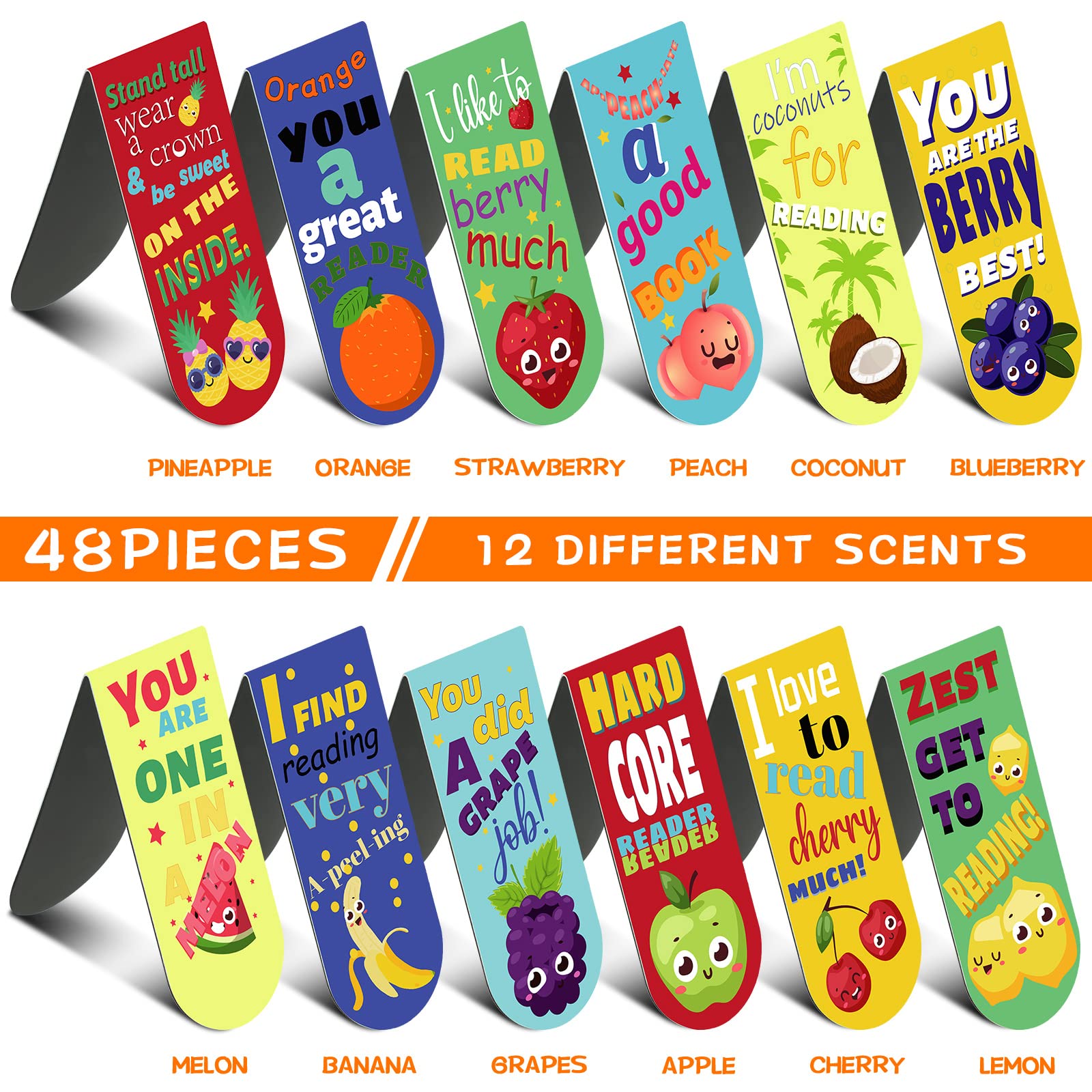 Snapklik.com : 48 Pack Scented Bookmarks Magnetic Scratch And Sniff ...