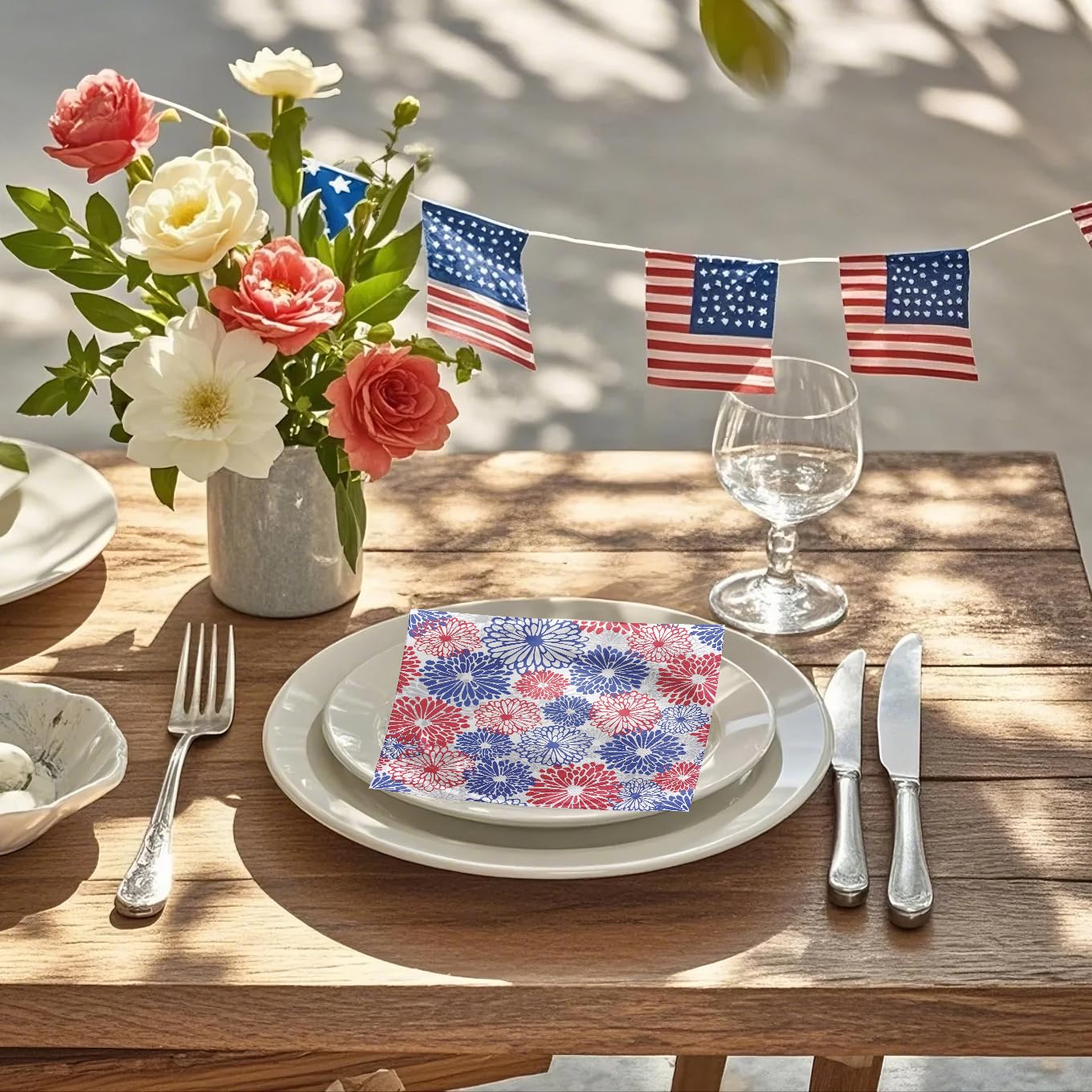 Snapklik.com : WRAPAHOLIC 50Pcs Firework Patriotic Napkins - 3-Ply 4th ...
