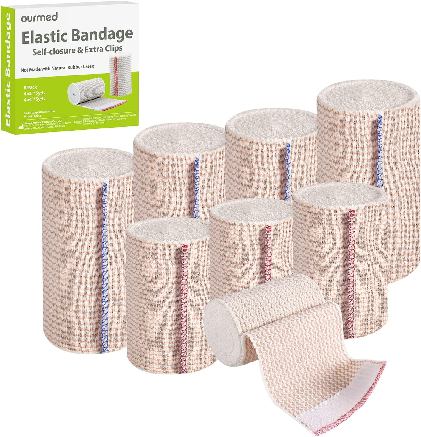 Amazon.com: Elastic Bandage Wrap - Ourmed Compression Bandage with Self ...