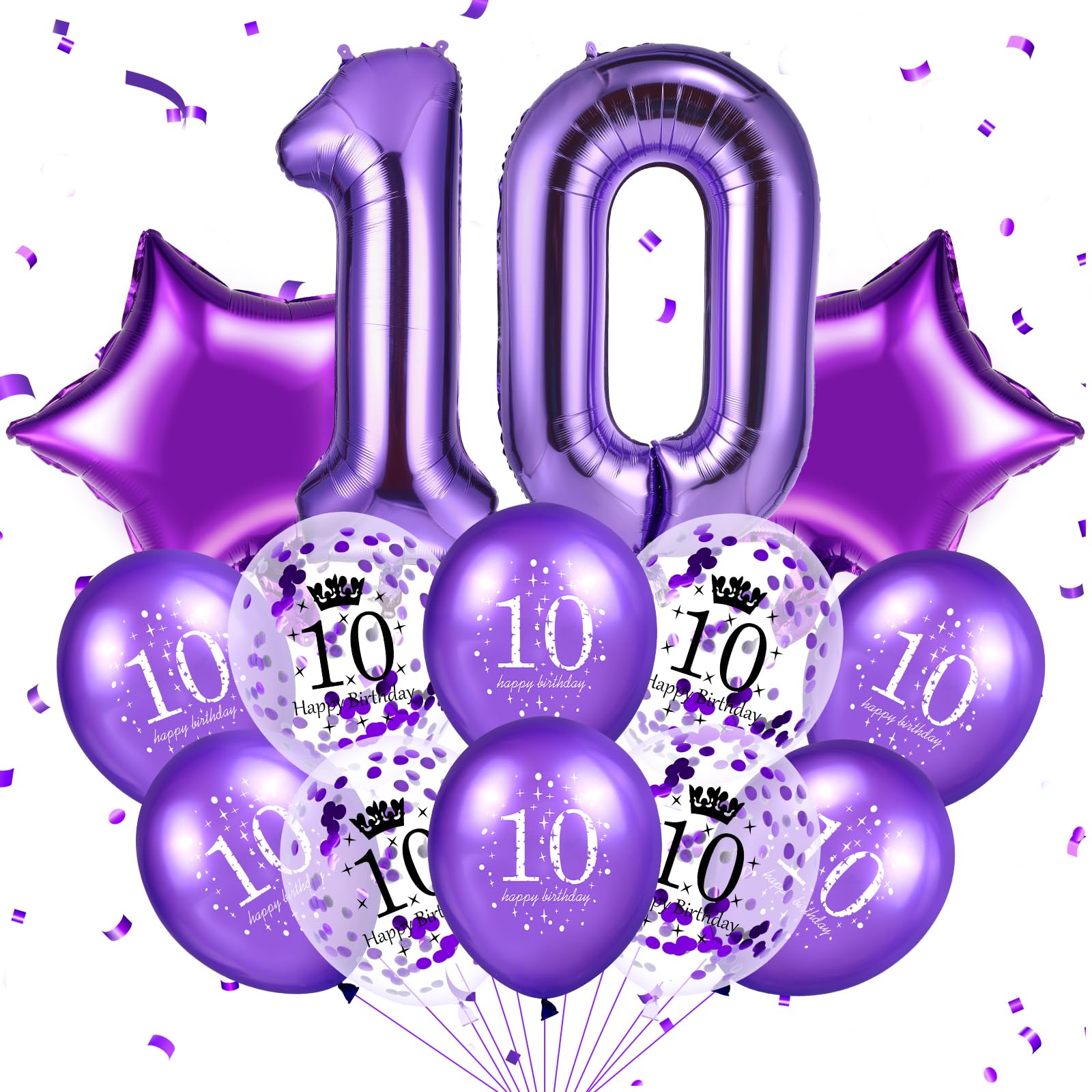 Amazon.com: 10th Birthday Balloons Decorations 40 Inch Large Number 10 ...