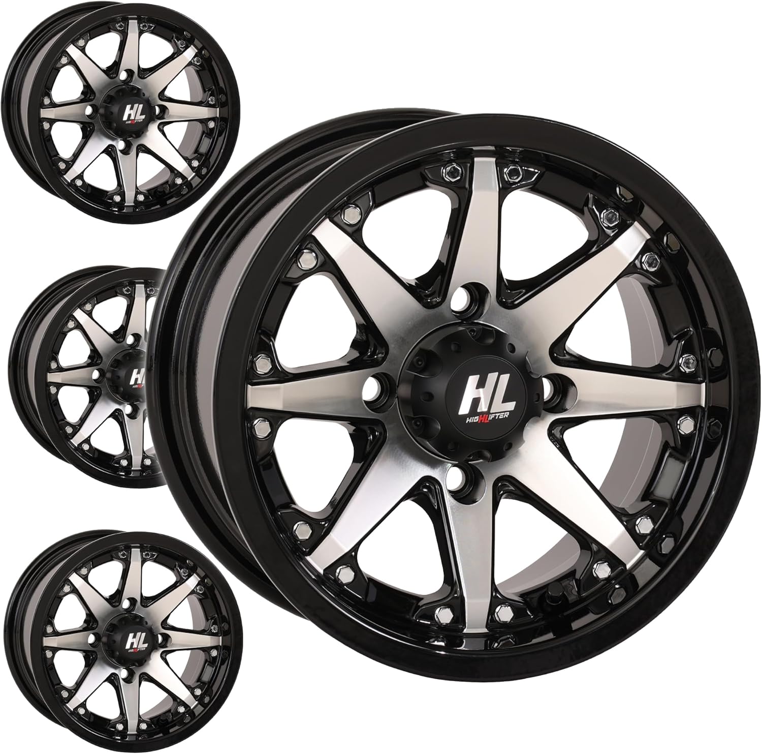 Amazon.com: High Lifter Tire & Wheel HL10 12 Inch UTV/ATV Wheel | Gloss ...