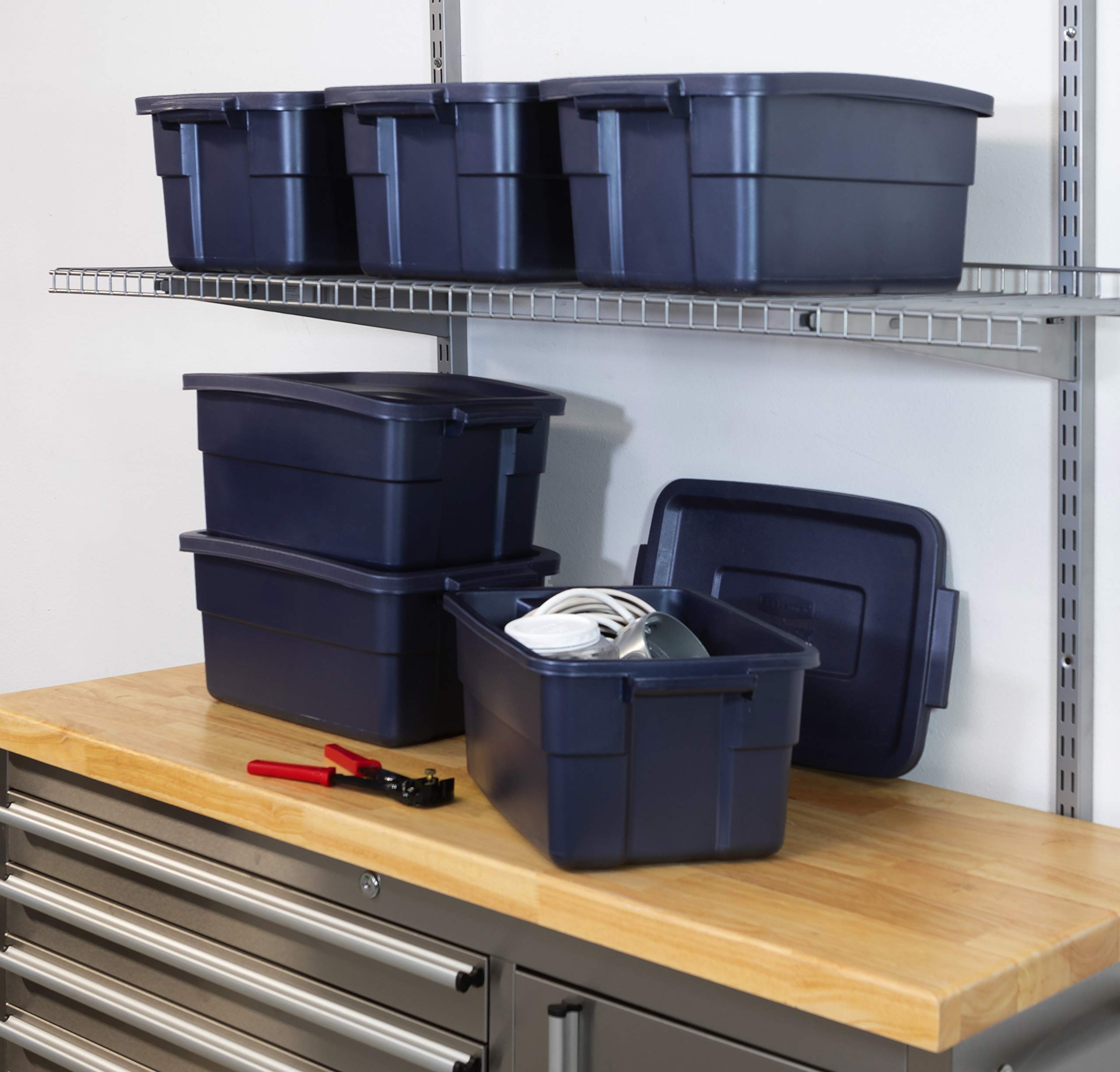 Rubbermaid Roughneck Storage Totes 3 Gallons, Durable Stackable Storage ...
