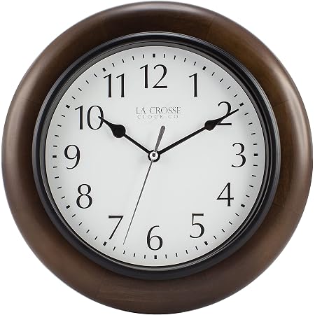 Amazon.com: La Crosse Clock 404-2625 10 in Linwood Quartz Wood Wall ...