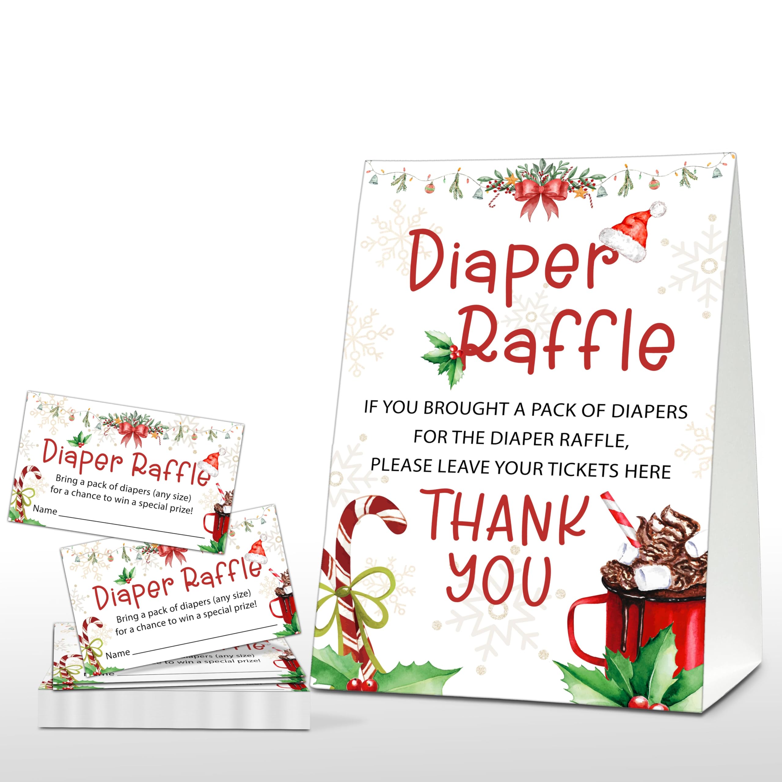 Amazon.com: Christmas Diaper Raffle Game, Christmas Baby Shower Game ...