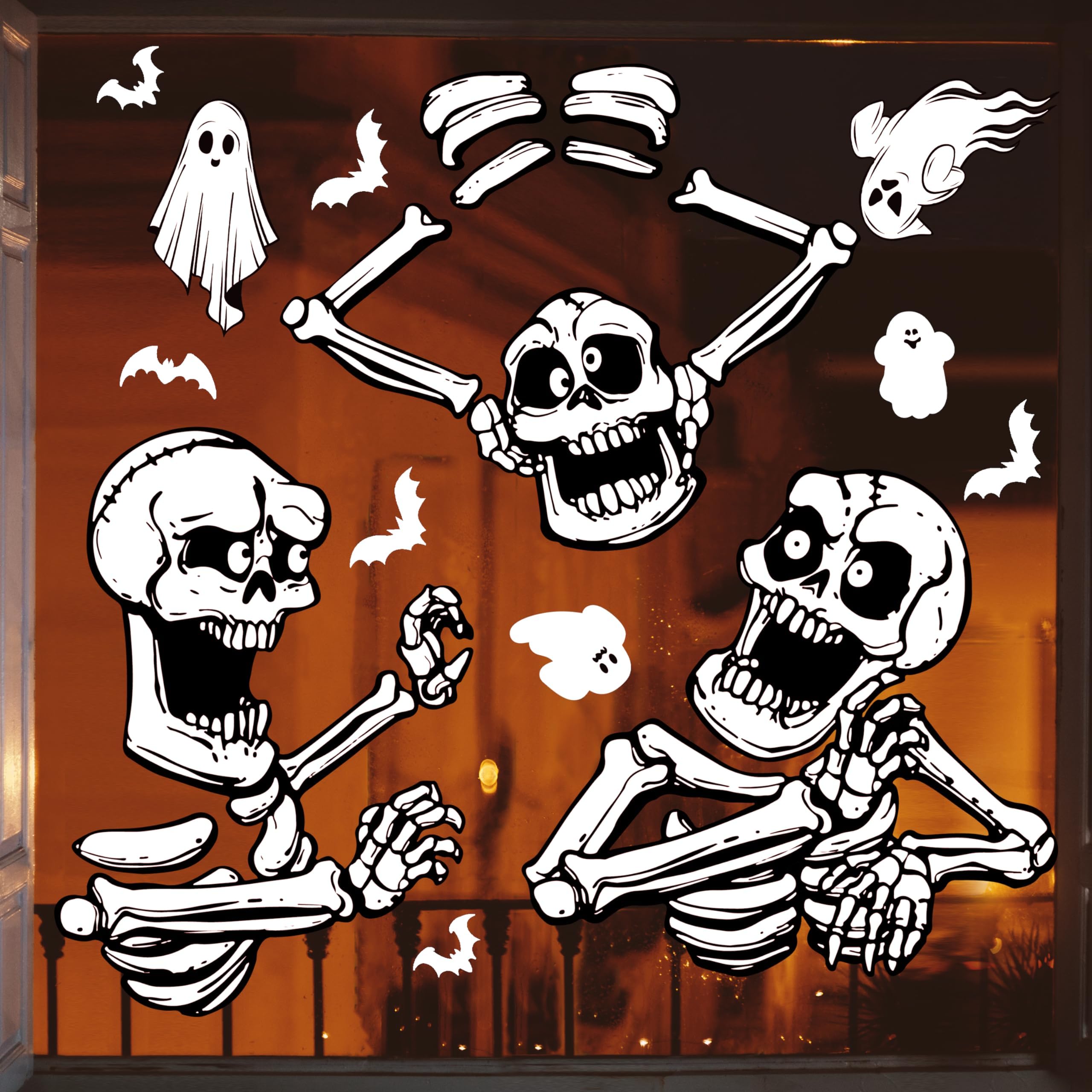 Amazon.com: GGBOY Halloween Wall Decals, Skeleton Halloween Wall ...