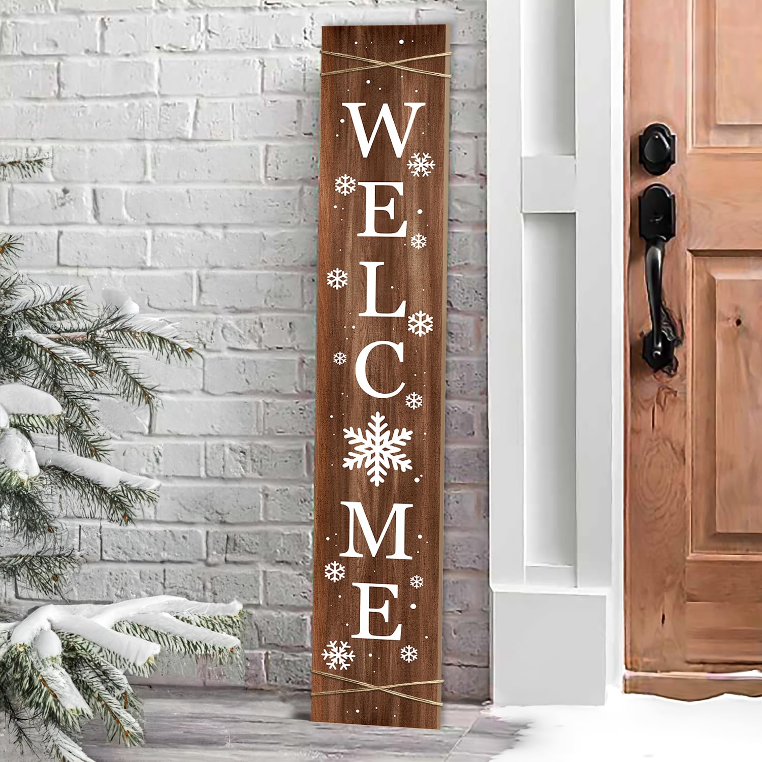 Amazon.com: Merry Christmas Welcome Porch Sign Decor Wooden Hanging ...