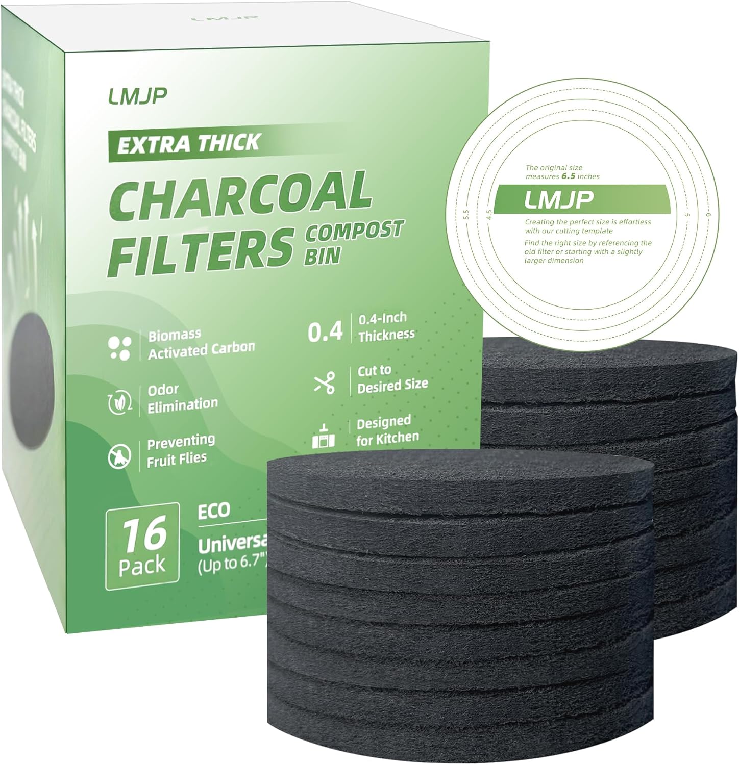 Amazon.com : LMJP 6.7 Inch Charcoal Filters for 16 Pack Kitchen ...