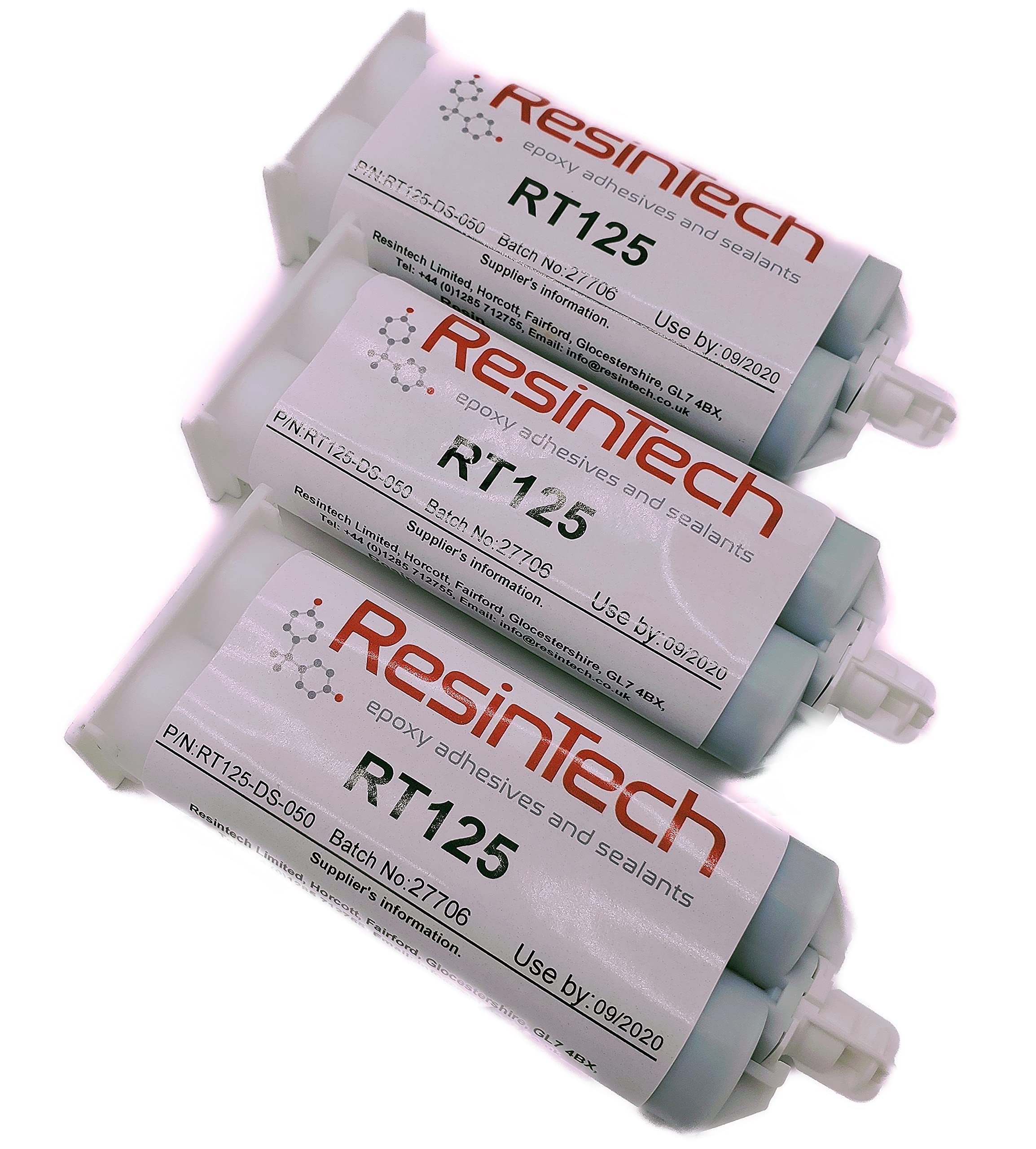 3 Pack - ResinTech RT125-DS-050 Flexible 2 Part Epoxy 50ML Black ...