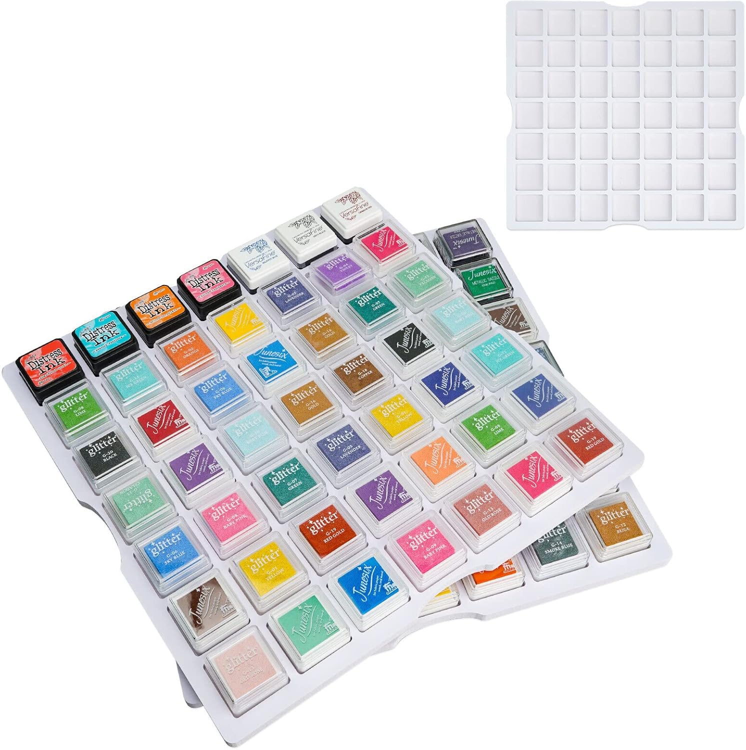Amazon.com: Sanfurney Mini Ink Pad Cube Caddy Tray Mini Size Stamp Pad ...
