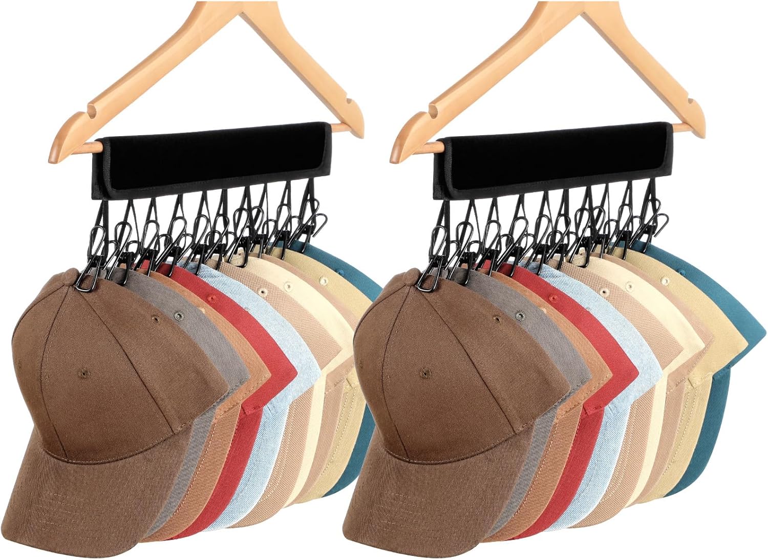 Amazon.com: 2 Pack Hat Organizer for Baseball Caps, Hat Rack for Hanger ...