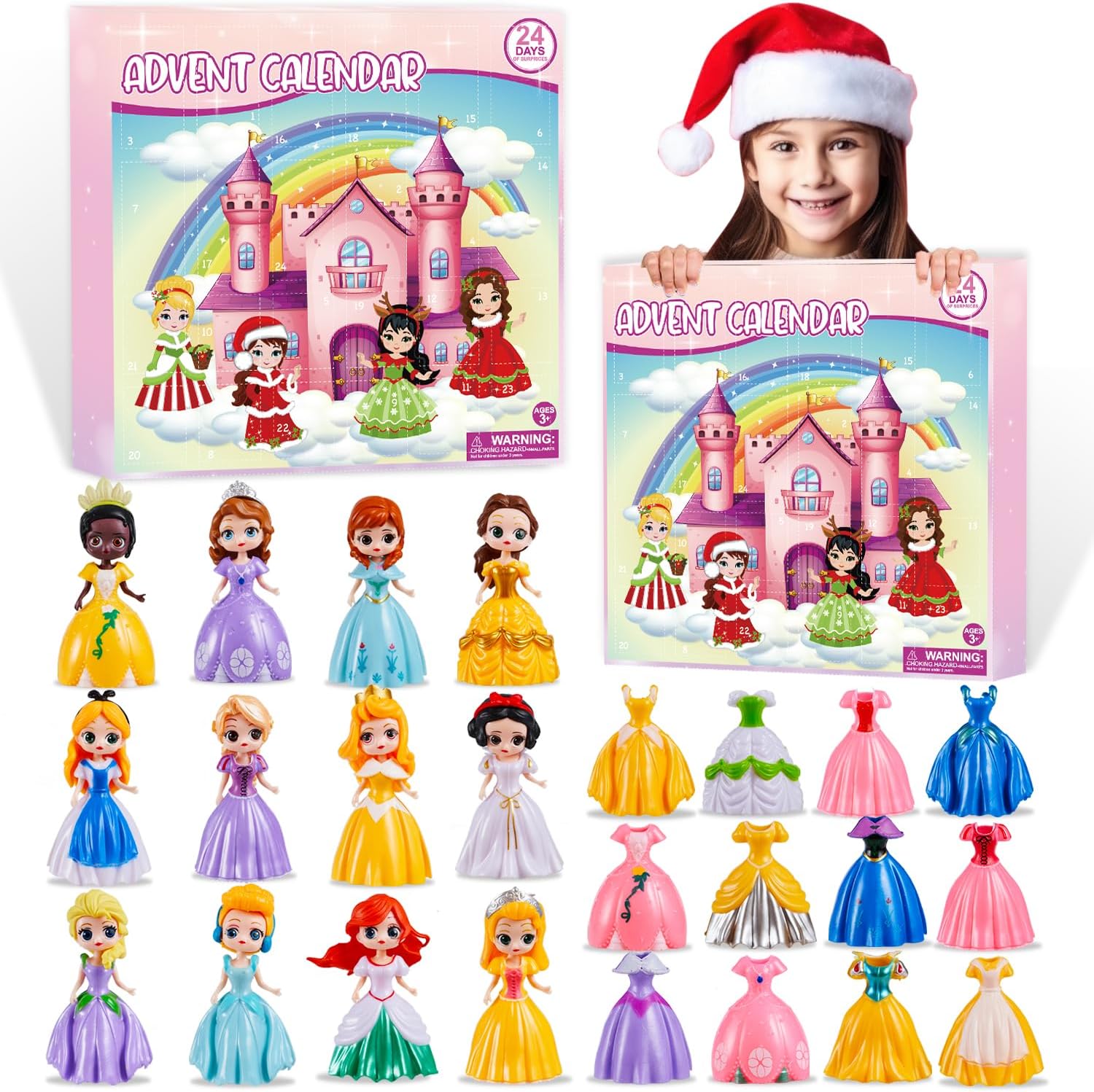 Amazon.com: Princess Advent Calendar for Girls, 24 Days Princess ...