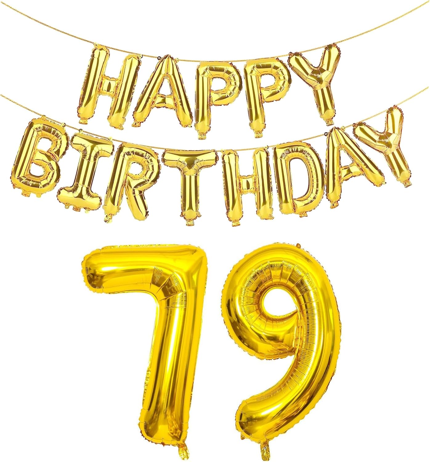 Amazon.com: SHUNTAI 79 Balloon Numbers Gold Jumbo Number 97 Foil Mylar ...