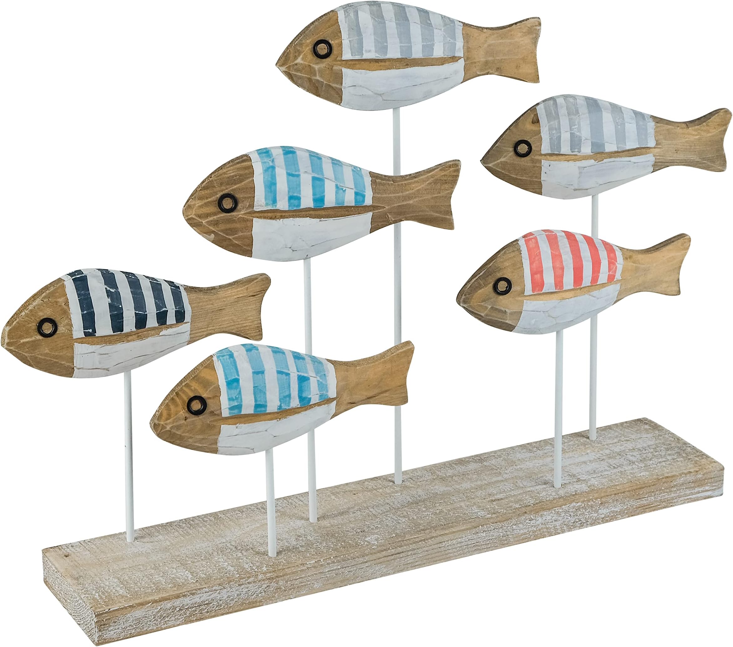 Amazon.com: Nautical Theme Hand Carved Wooden Fish Decoration Wood Fish ...