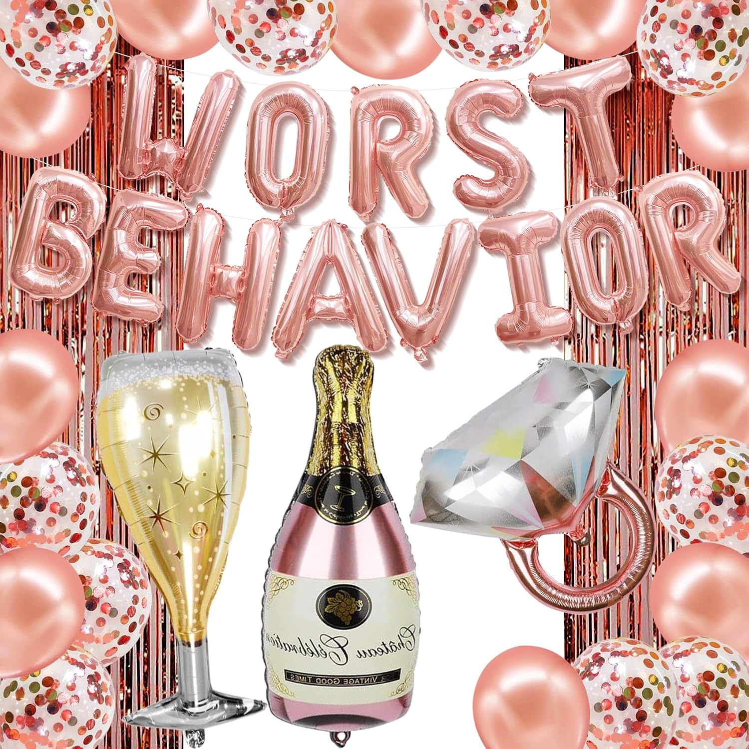 Amazon.com: Worst Behavior Baloons Bachelorette Party Decorations Drake ...