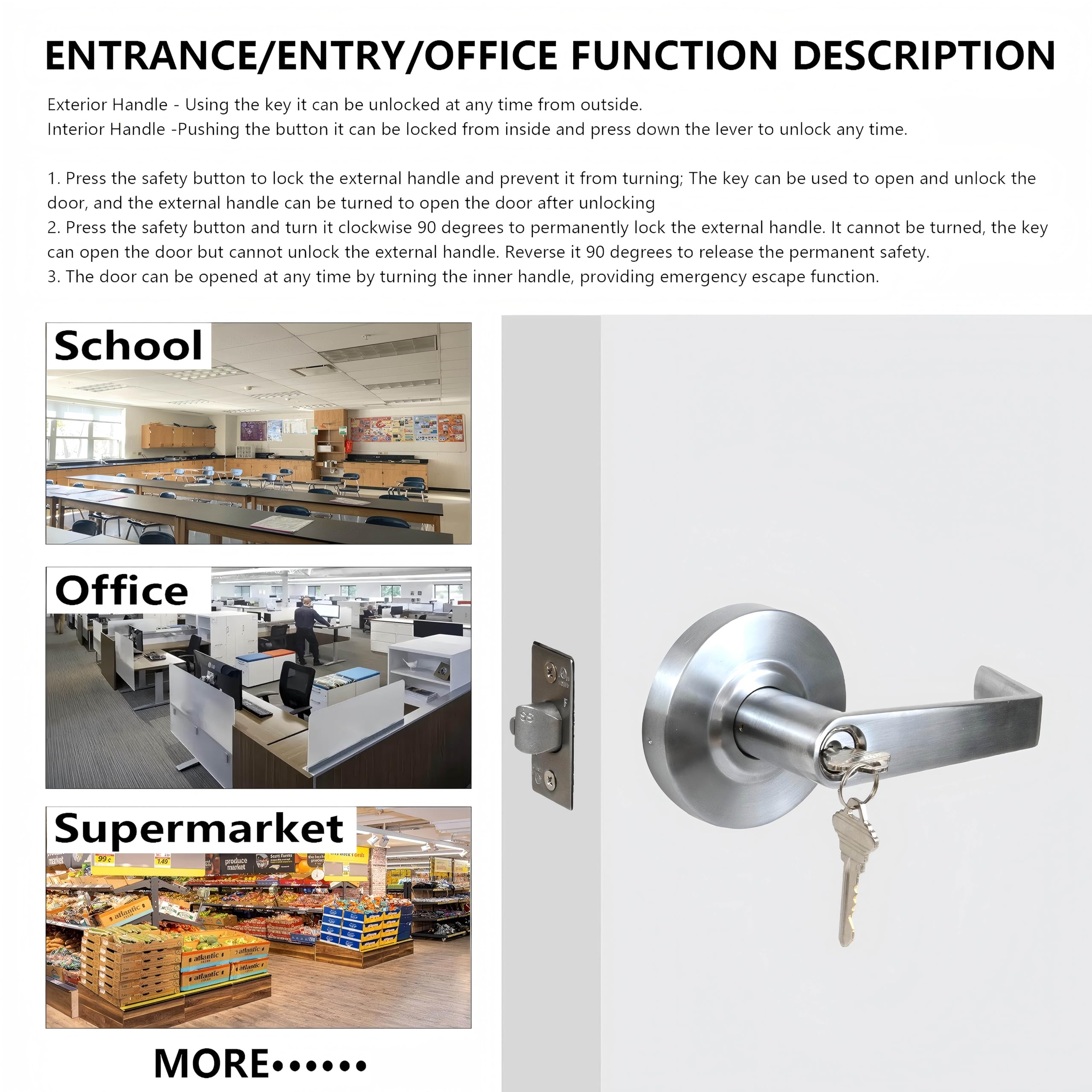 Heavy Duty Door Lock Commercial Heavy Duty Cylindrical Door Handle Lock ...