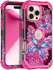 Amazon.com: Miqala for iPhone 16 Pro Max Case,Glow in The Dark Three Layer Heavy Duty Shockproof ...