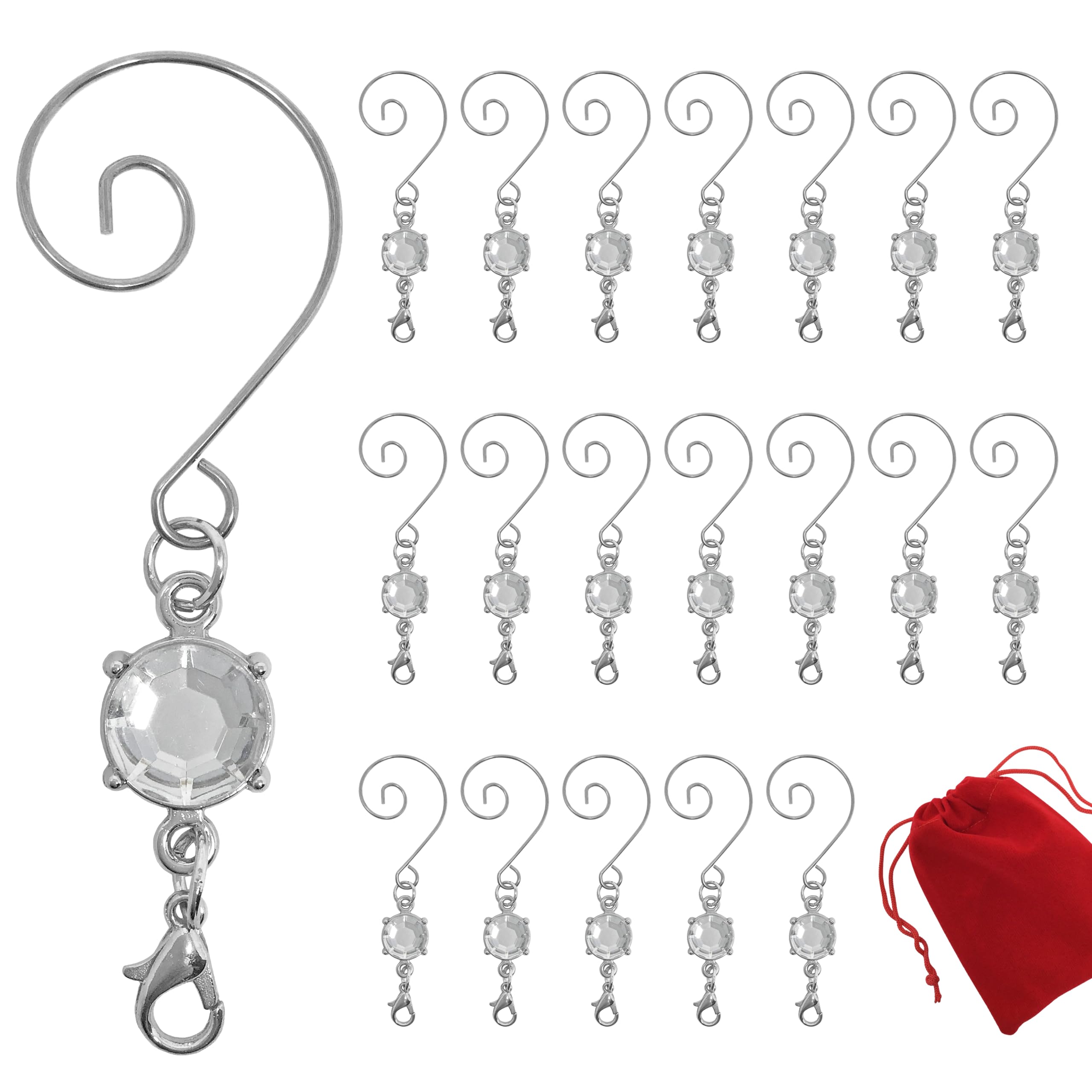 Amazon.com: BANBERRY DESIGNS Christmas Ornament Hooks - Set of 20 Clear ...
