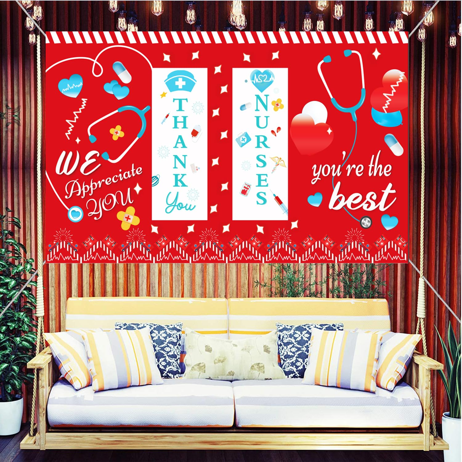 Amazon.com: LOONELO Thank You Nurses Backdrop with 70.8"X43.3", Happy ...