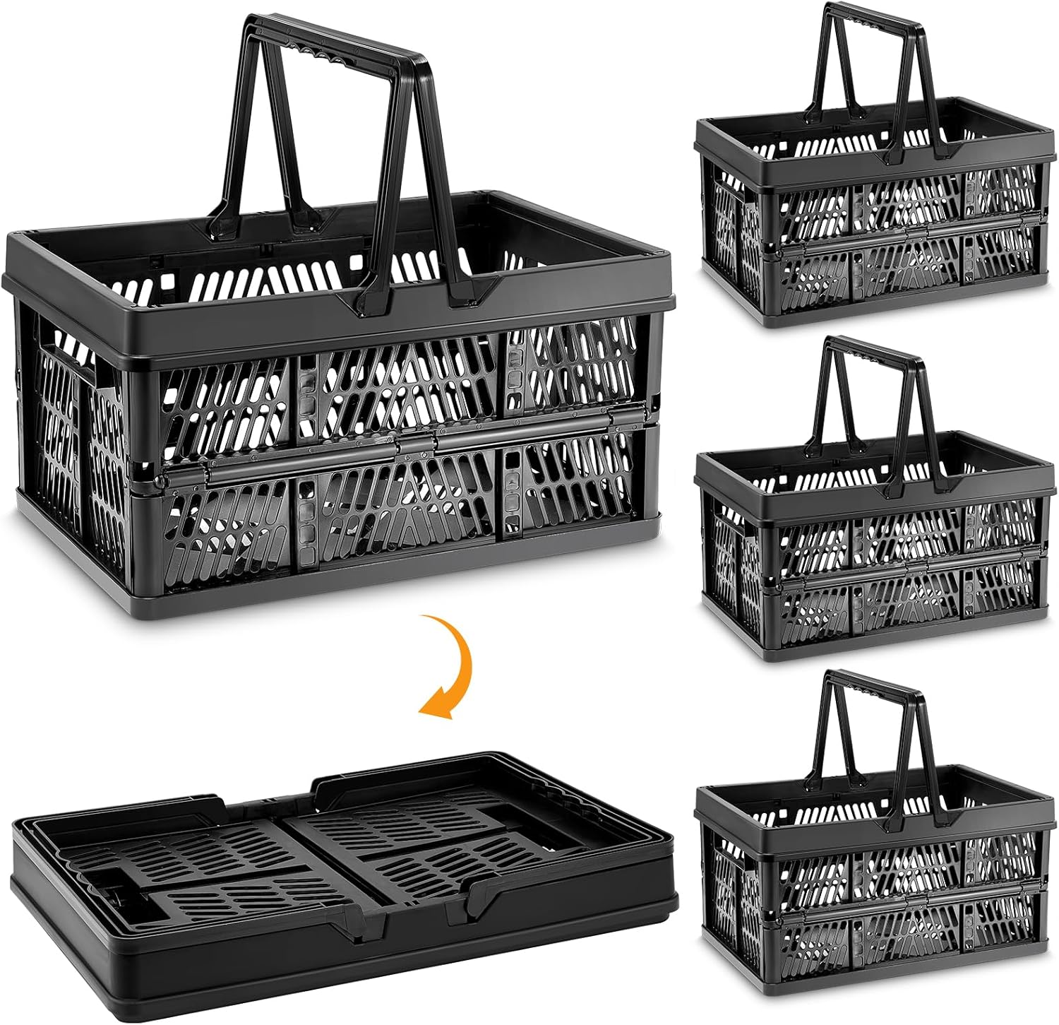 Amazon.com: Ziliny 4 Pcs Collapsible Reusable Shopping Basket with ...