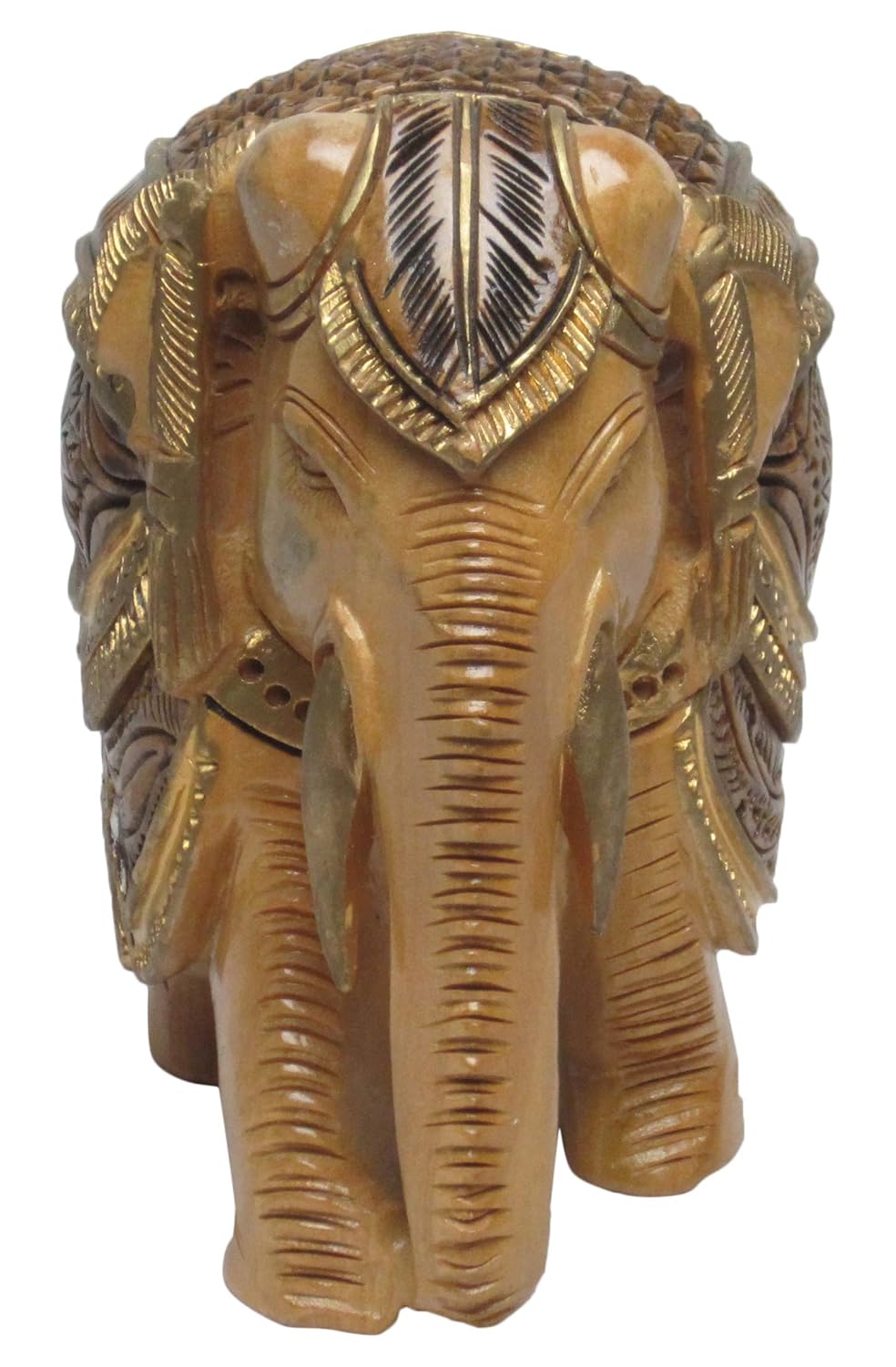 Buy Mani Crafts Wood Golden Elephant (20 cm x 10 cm x 30 cm, Brown ...