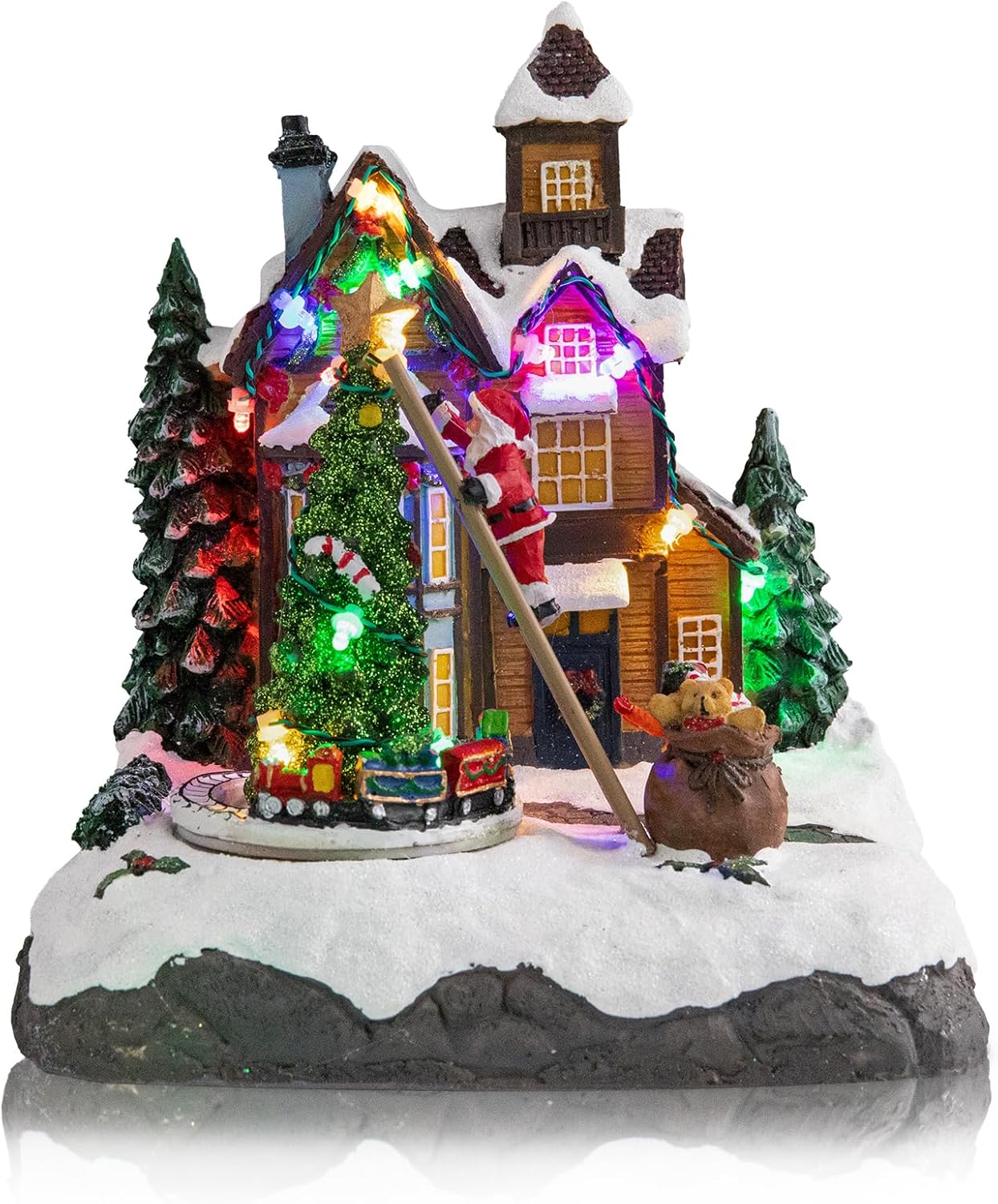 Amazon.com: VCUTEKA Christmas Decorations Village - Christmas Tree with ...