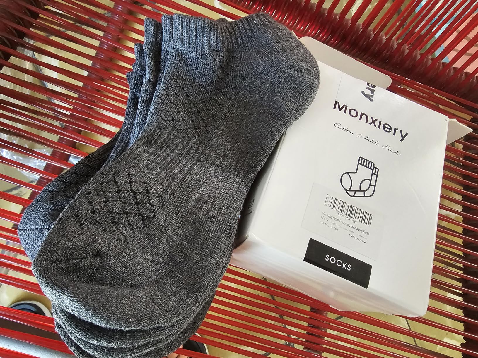 Monxiery Mens 100% Cotton Cushioned Ankel Socks, Athletic Performance ...