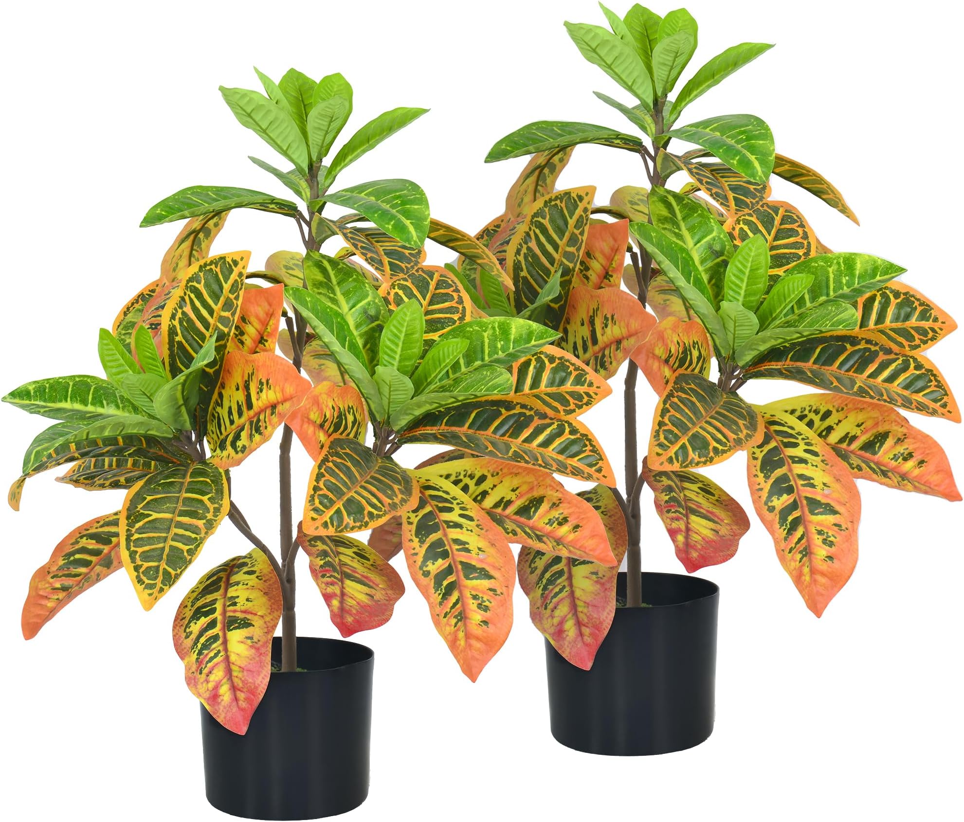 Amazon.com - Fencer Wire 42 Inch Artificial Topiary Croton Tree, UV ...