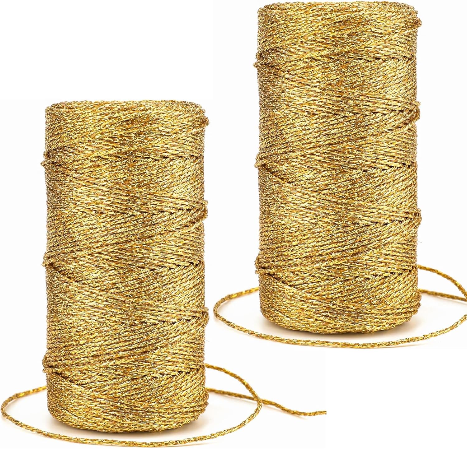 100M Gold String,2 Pcs 1.5mm Decorative Metallic String,Gold Twine ...